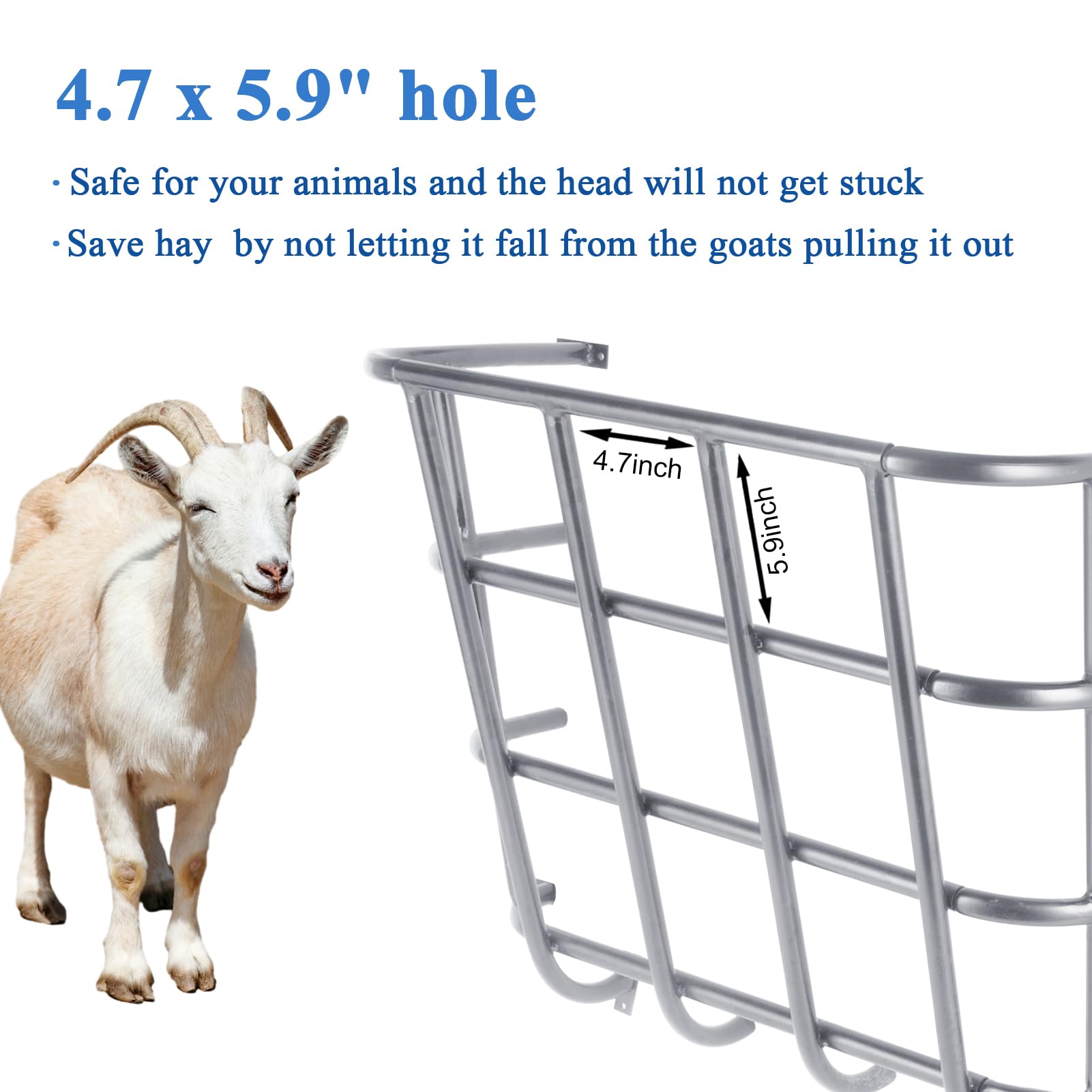 ICITYWALL Hay Feeder Goat, 24.4 x 20.8 x 12.6 Multiple Sided Goat Hay ...