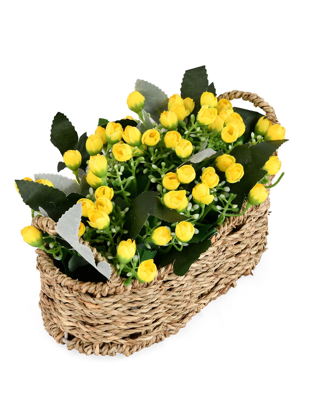 Buy @home Artificial Potted Rose Buds Basket Planter for Garden Indoor ...