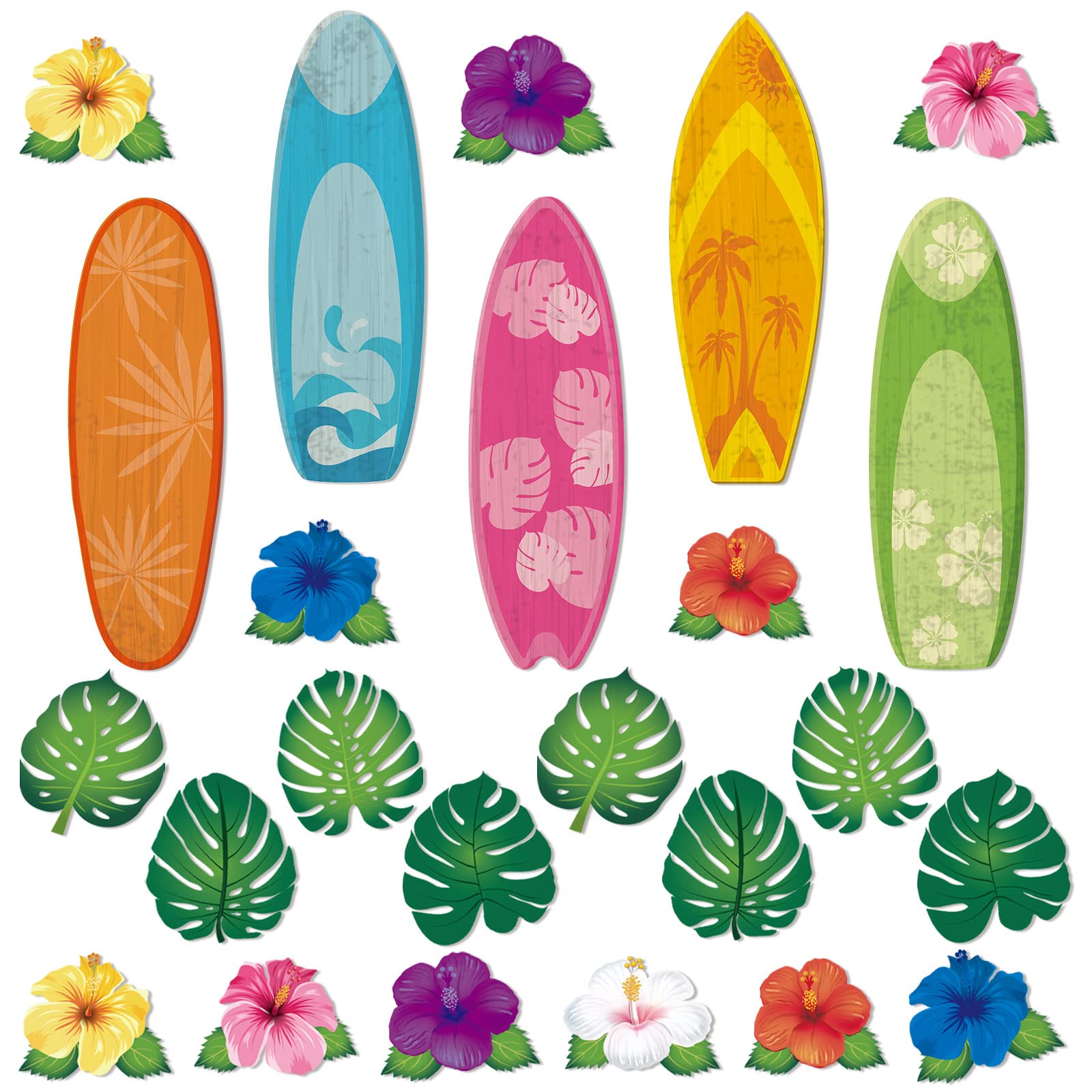 Flower Surfboard Clip Art Instant Download Flower Surfboard