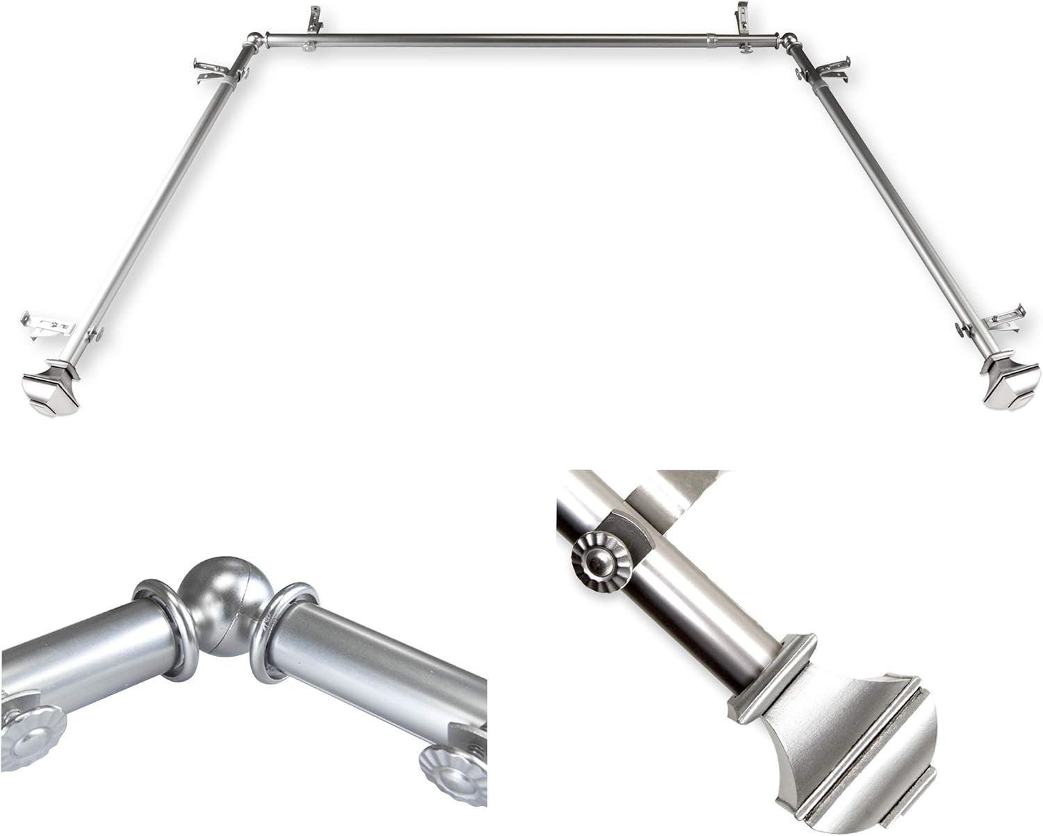 Amazon.com: A&F Rod Decor - Phife 13/16" Bay Window Curtain Rod - Satin ...