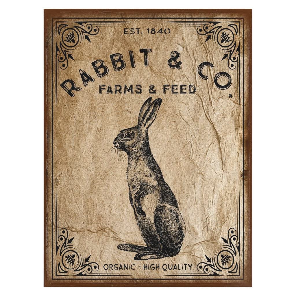 Amazon.com: UOAIUDT Vintage Rabbit Poster Metal Sign Rabbit Farms And ...