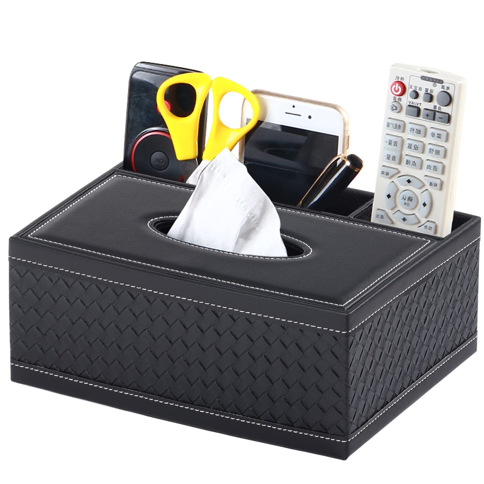 Amazon.com: XNONE Tissue Box Cover Rectangle Black Kleenex Box Holder ...