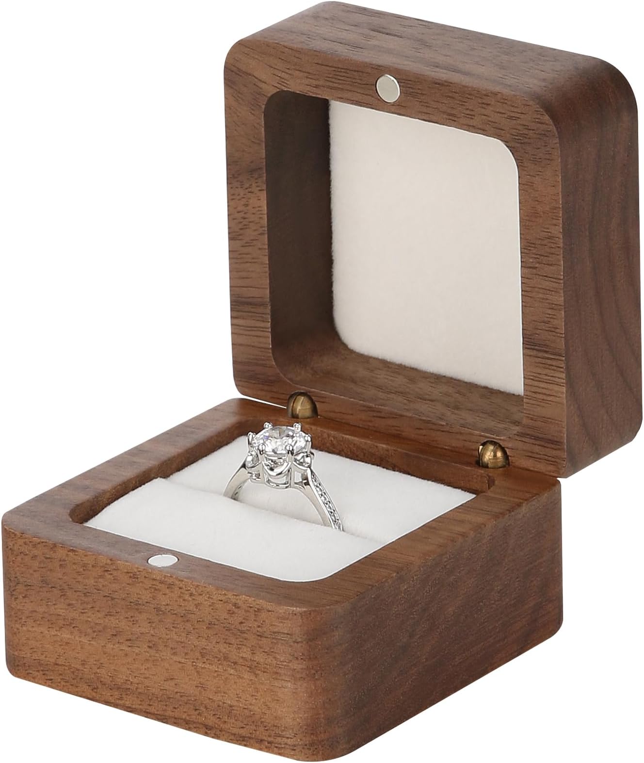 Amazon.com: LETURE Wooden Ring Box with Single Slot 2 Slot ...