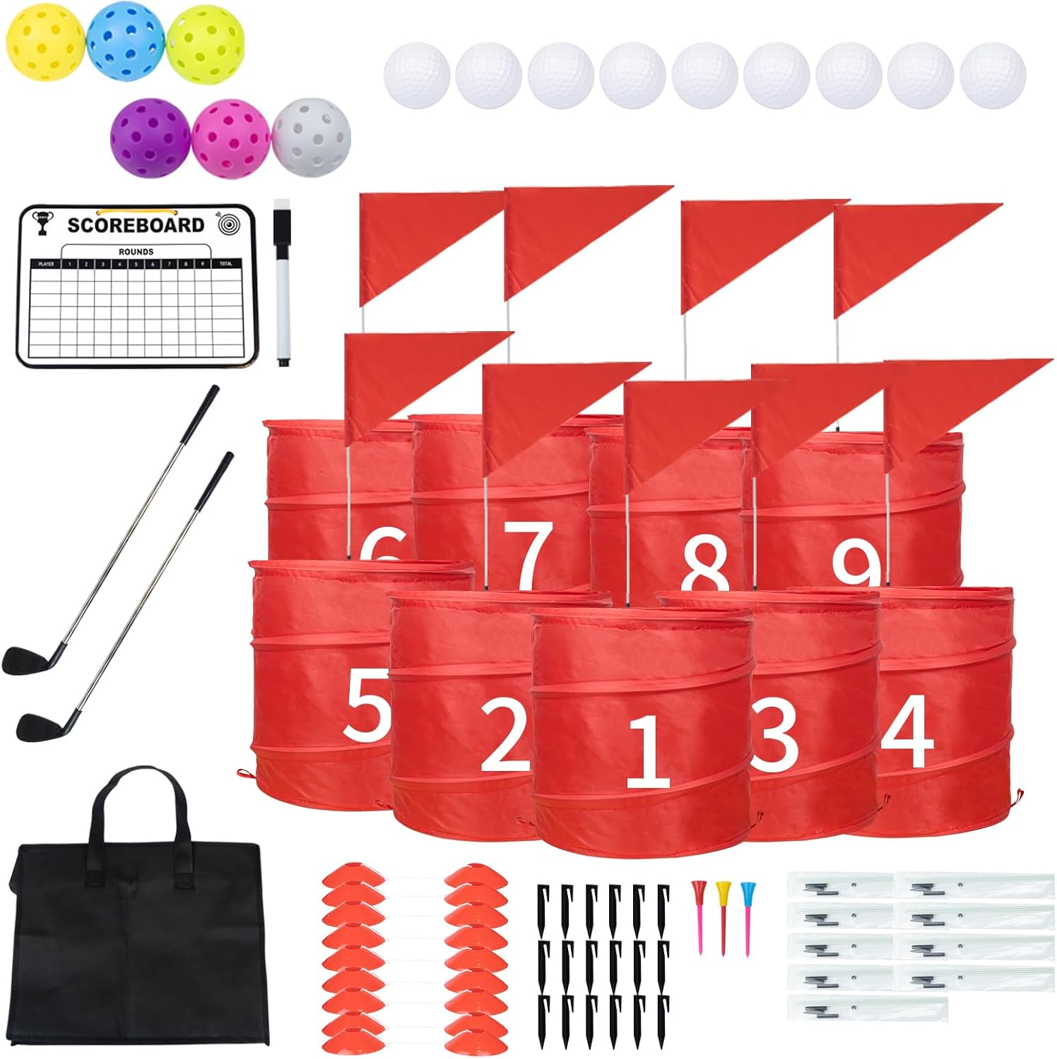 Amazon.com: 9 Holes Backyard Golf Outdoor Game - Outdoor Yard Game for ...