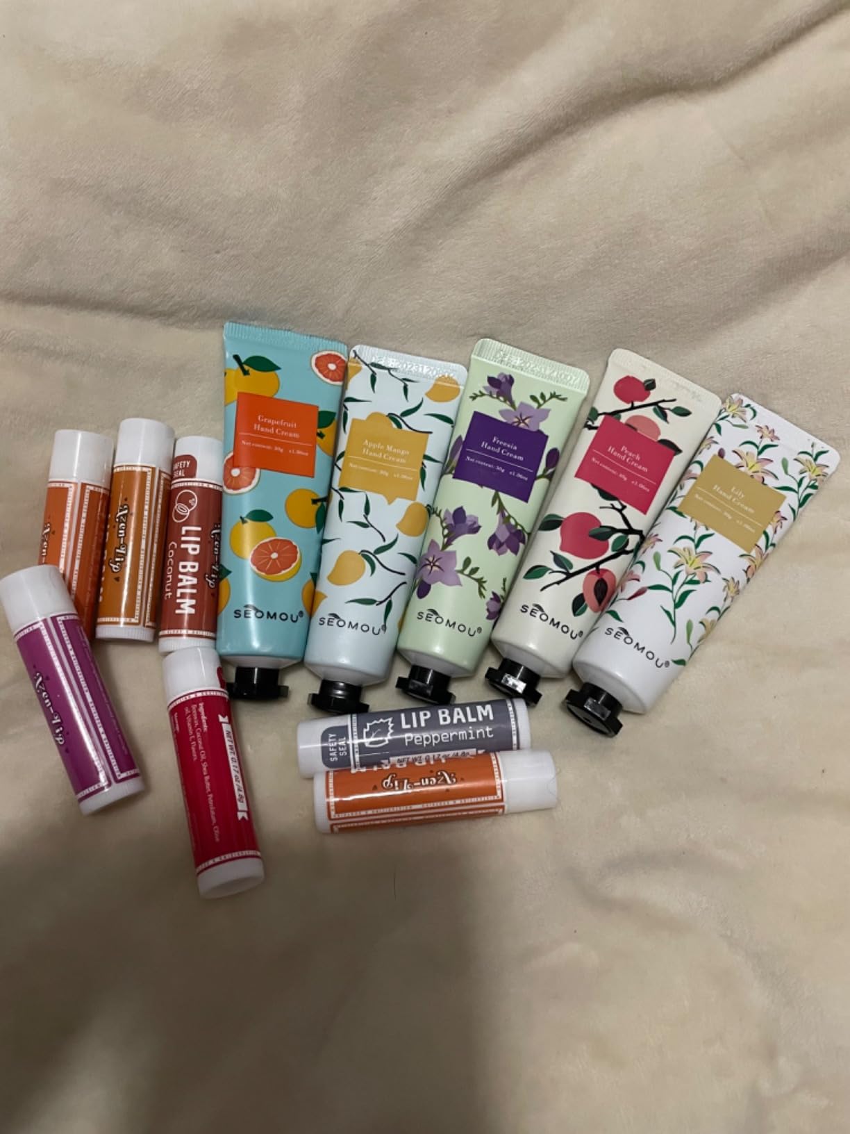 Amazon.com: AZEN 60 Sets Hand Cream Bulk and Lip Balm Bulk Set, Bridal ...