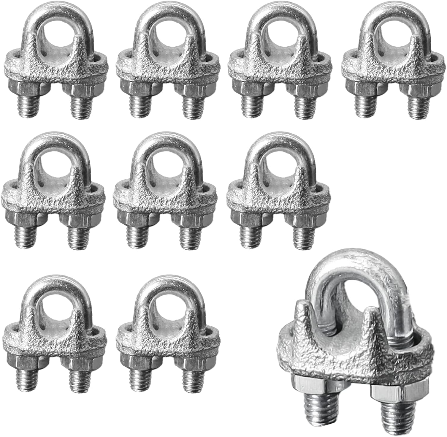 Amazon.com: AUTMATCH 1/4 Inch M6 Wire Rope Cable Clip Clamp, 304 ...