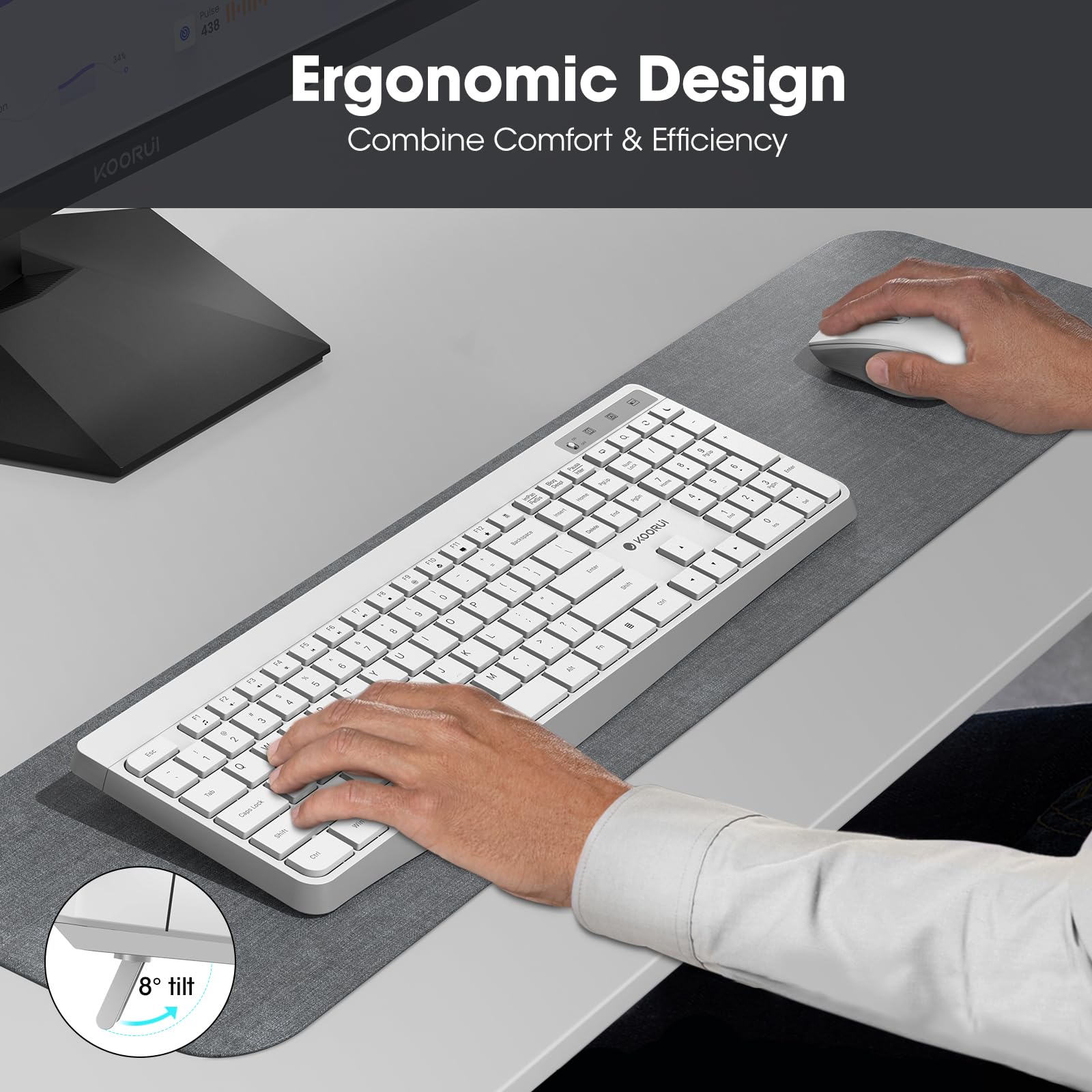 Snapklik.com : Wireless Keyboard And Mouse Combo,KOORUI 2.4G Silent ...