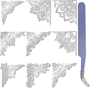 Amazon.com: CRASPIRE 9Pcs 9 Styles Floral Pattern Decal Scrapbook Edge ...