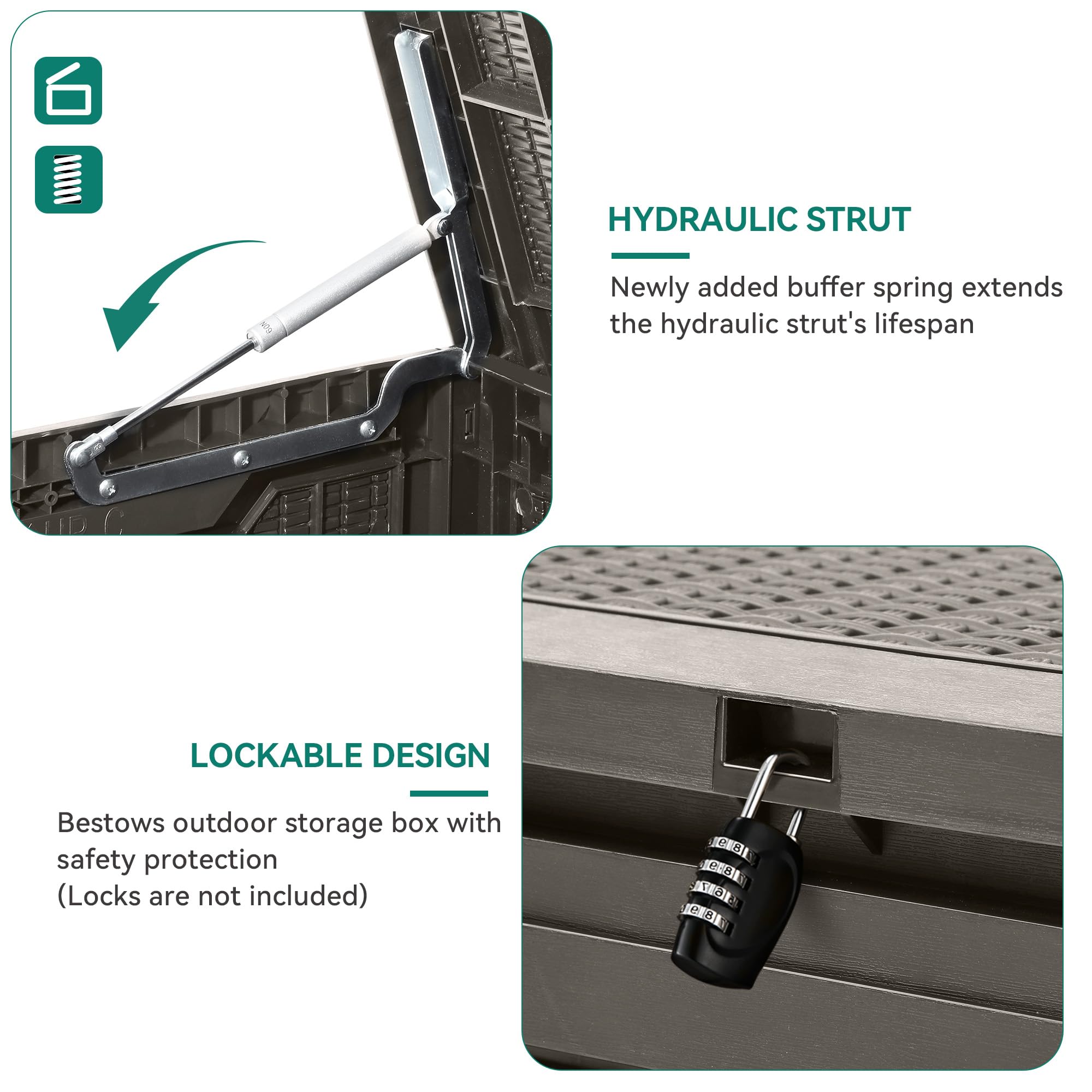 Snapklik.com : 100 Gallon Resin Deck Box, Weather Resistant Outdoor ...