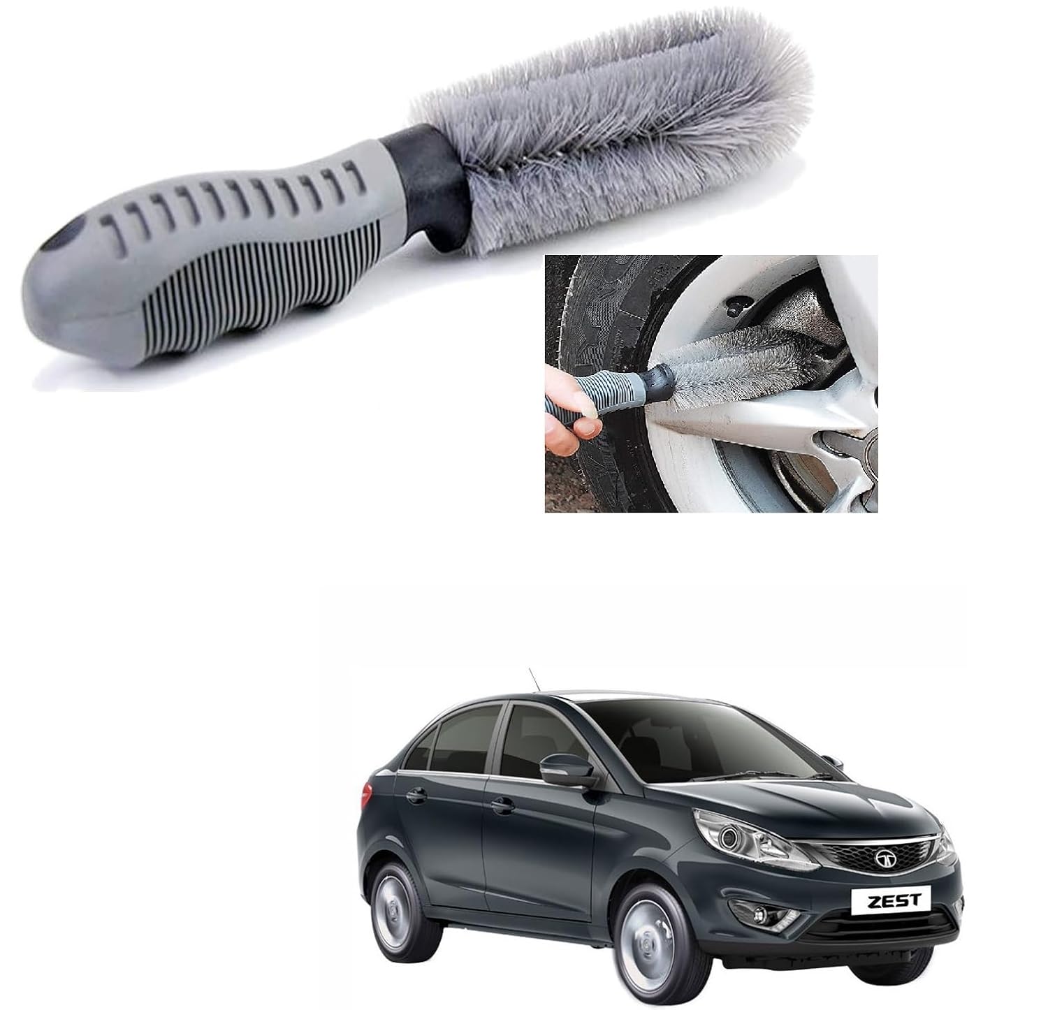 Auto Addict Car Alloy Wheel Cleaner Brush Tyre Rim for Tata Zest ...