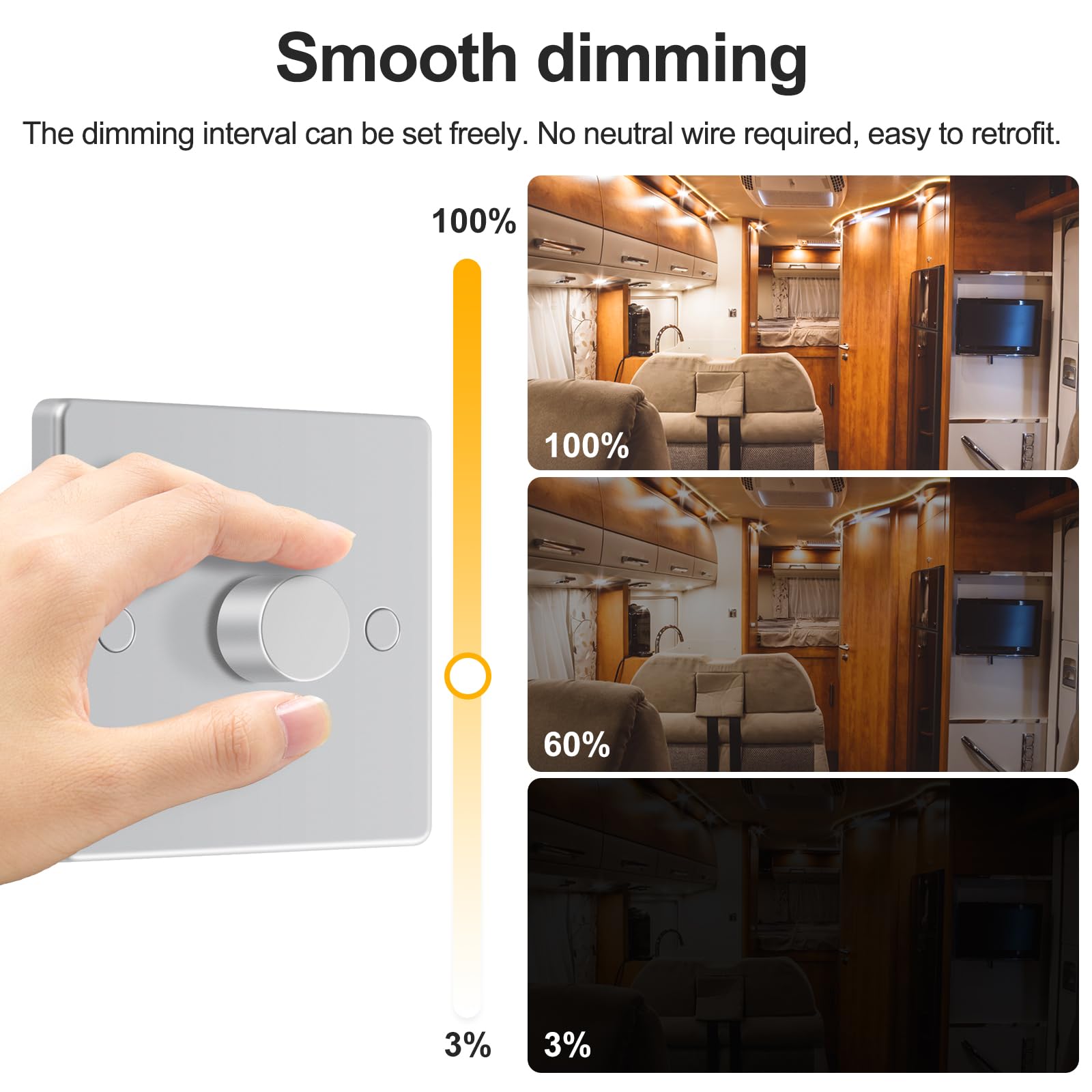VIPMOON DC 12V-24V LED Dimmer Switch, Push ON/OFF Rotary Dimmer ...