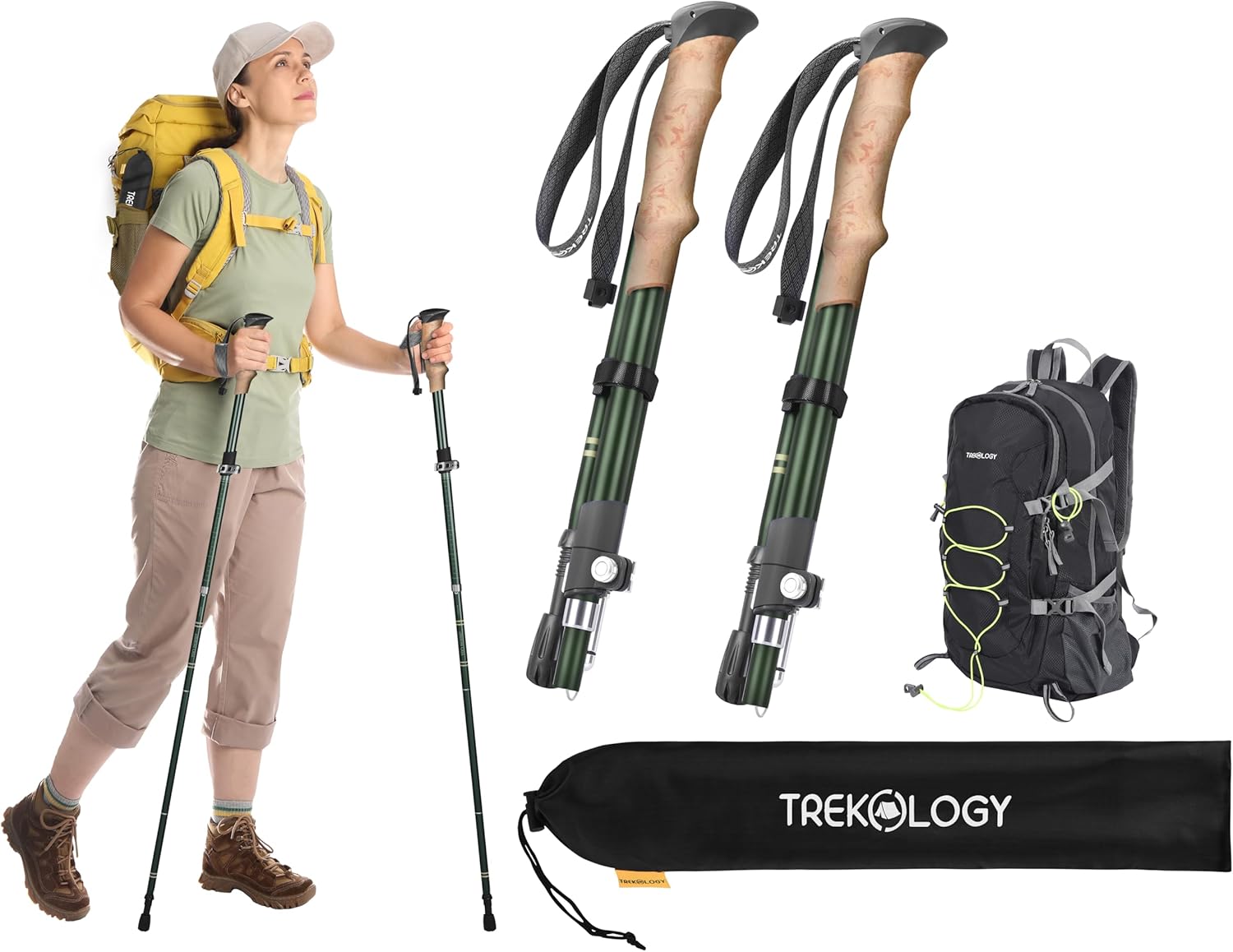 Amazon.com : TREKOLOGY Bundle of TREKZ SE 2pc (Green) Ultralight ...
