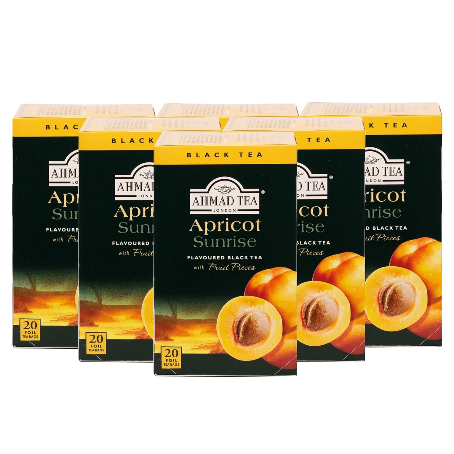 Amazon.com : Ahmad Tea Black Tea, Apricot Sunrise Teabags, 20 ct (Pack ...