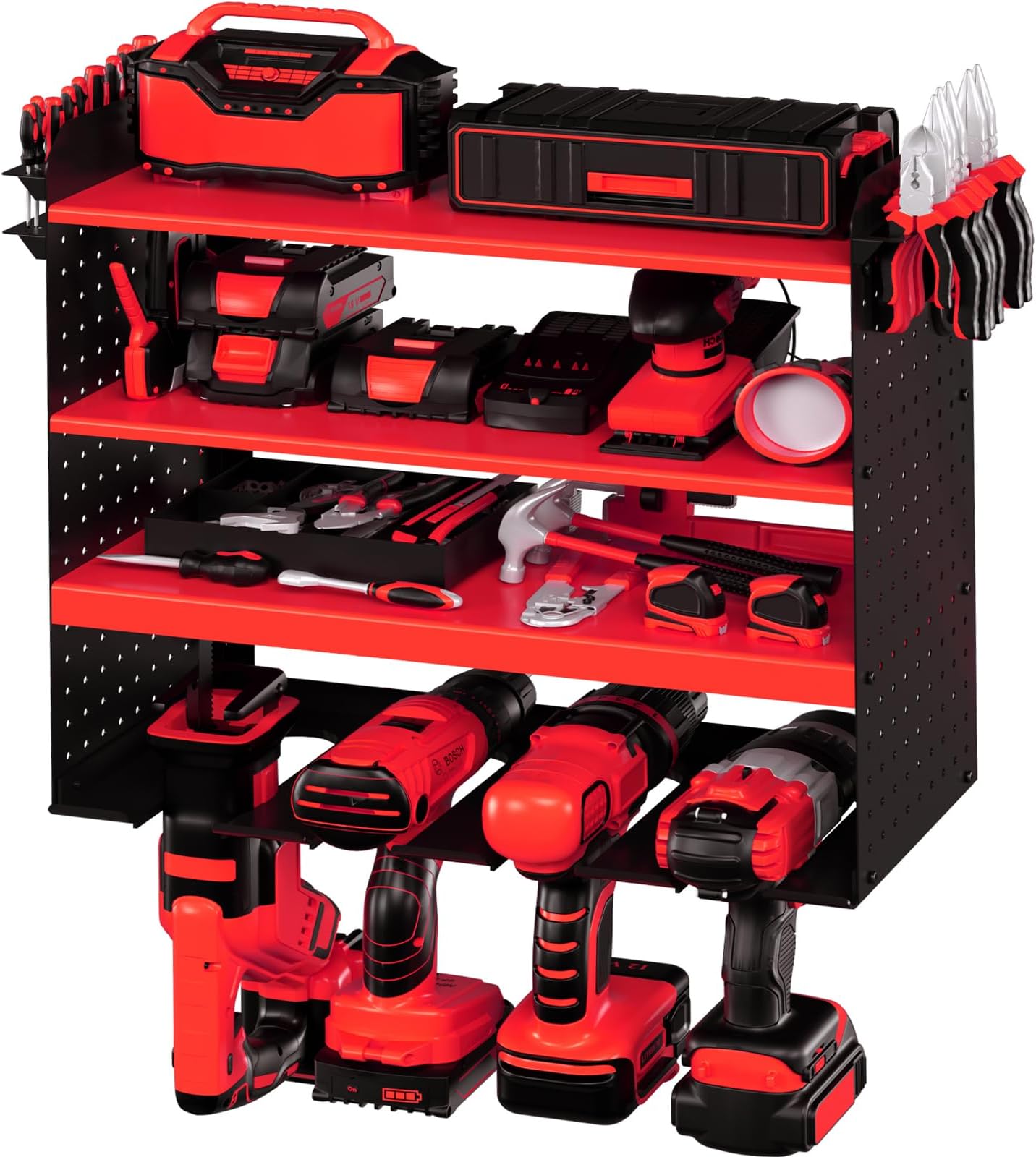 Amazon.com: 3-Tier Power Tool Organizer, Wall Mount Tool Holder with ...