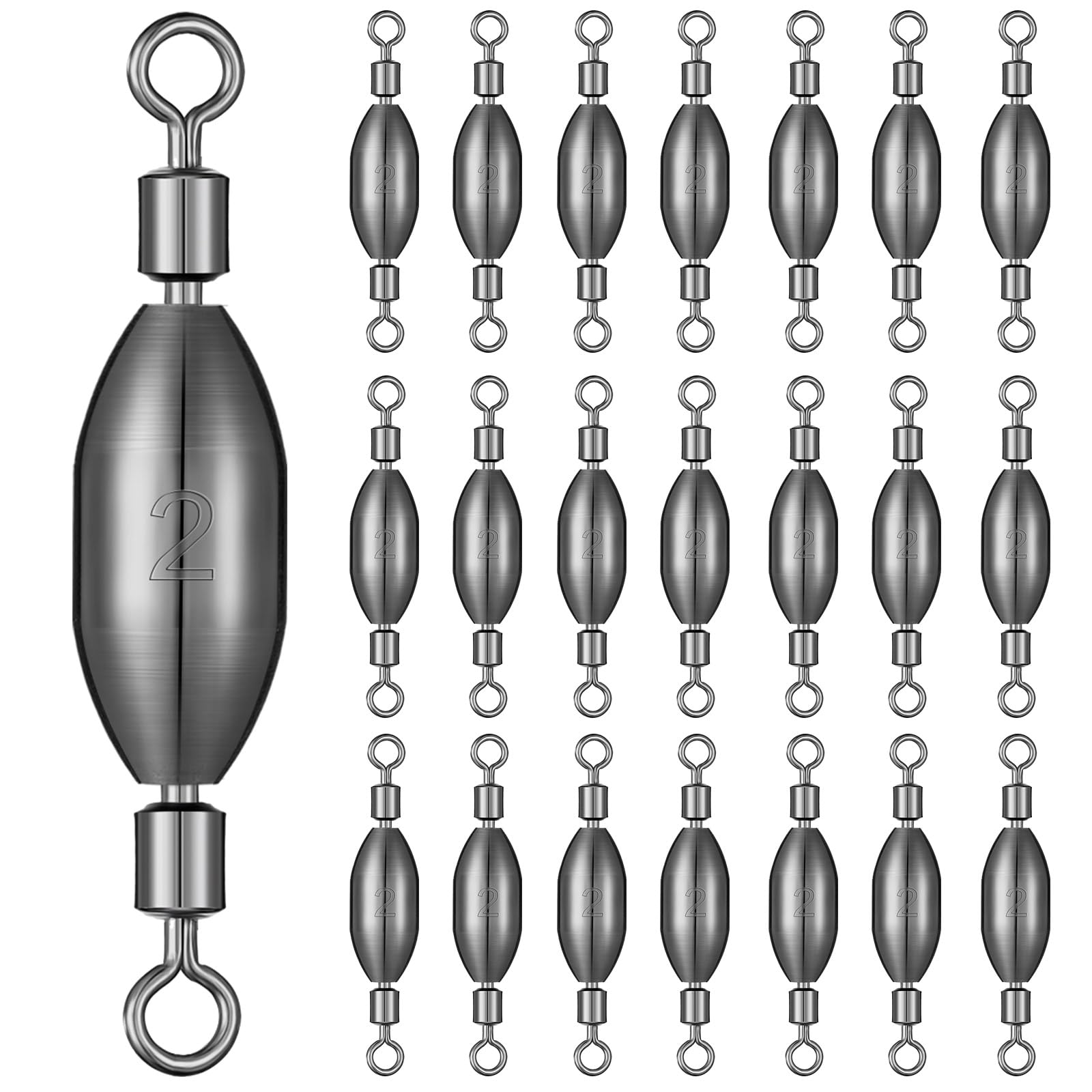 Amazon.com : Seenelling 20 Pcs Brass Fishing Sinker Swivel Fishing ...