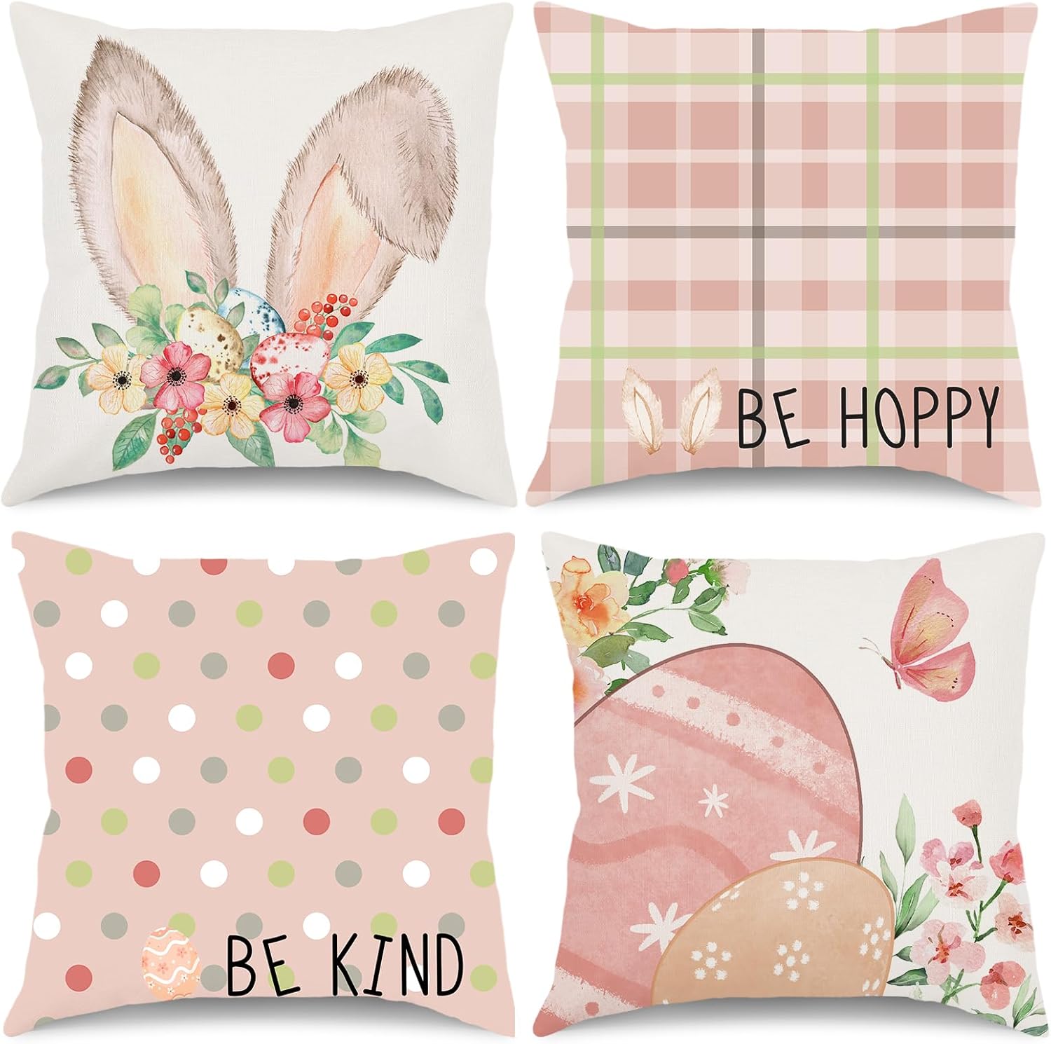 Amazon.com: Wironlst Easter Pillow Covers 16x16 Set of 4 Buffalo Plaid ...