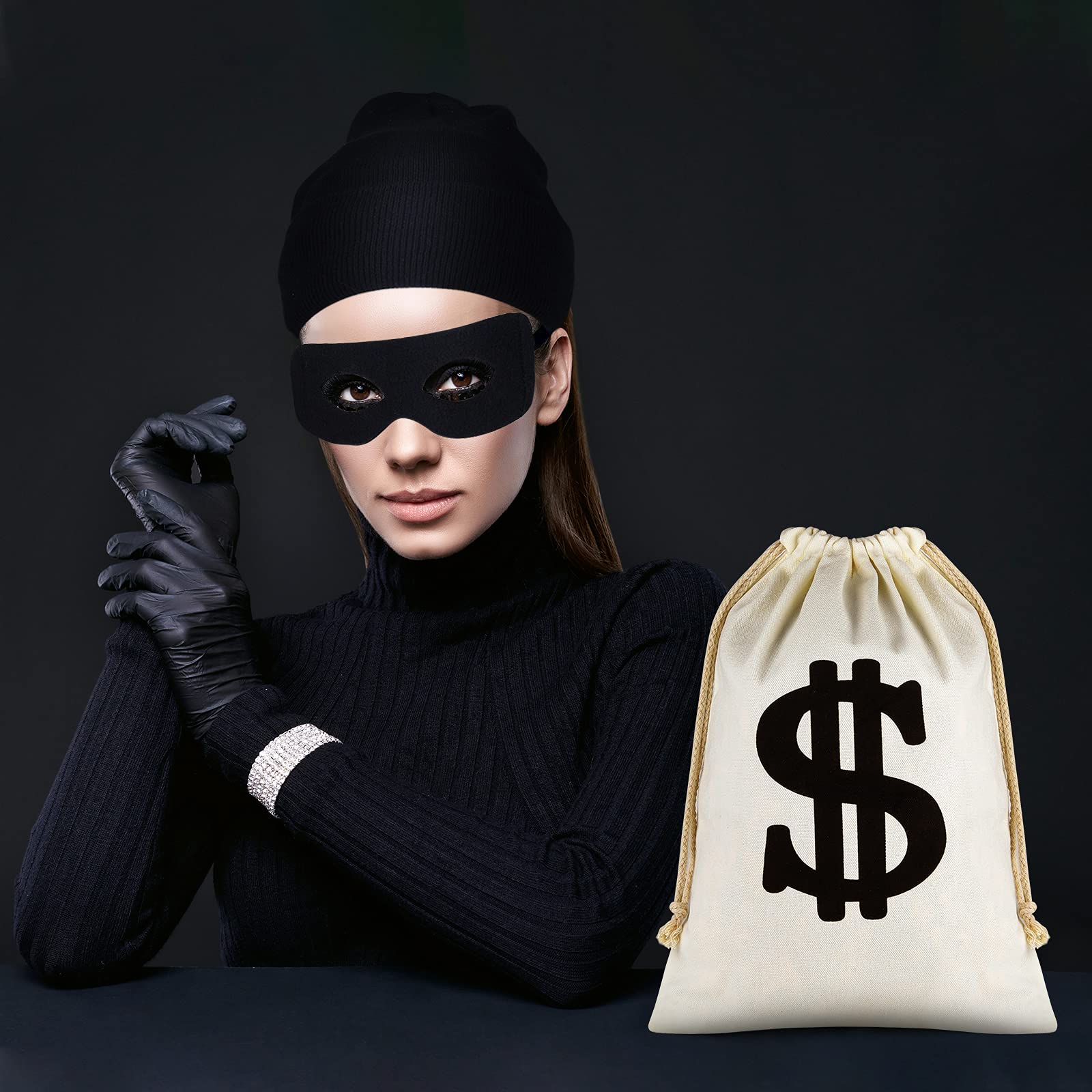 Snapklik.com : 20 Pieces Robber Costume Set, Include Eye Mask Knit ...