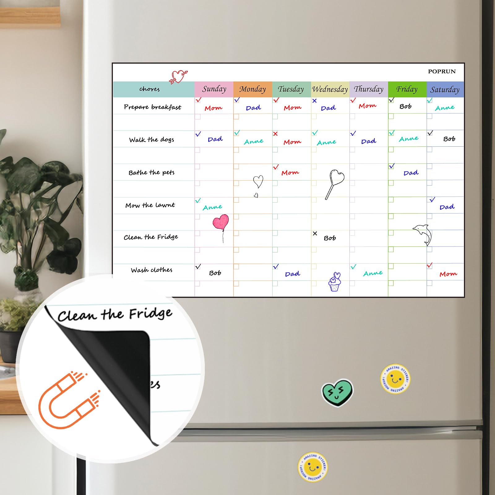 Snapklik.com : Magnetic Dry Erase Chore Chart Calendar For Fridge ...