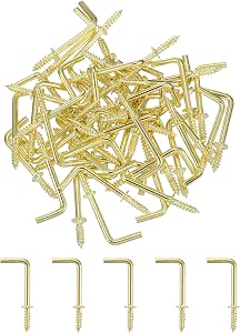 Amazon.com: uxcell 80 Pcs L Shape Hooks, 7/8 Inch Right Angle Hooks ...
