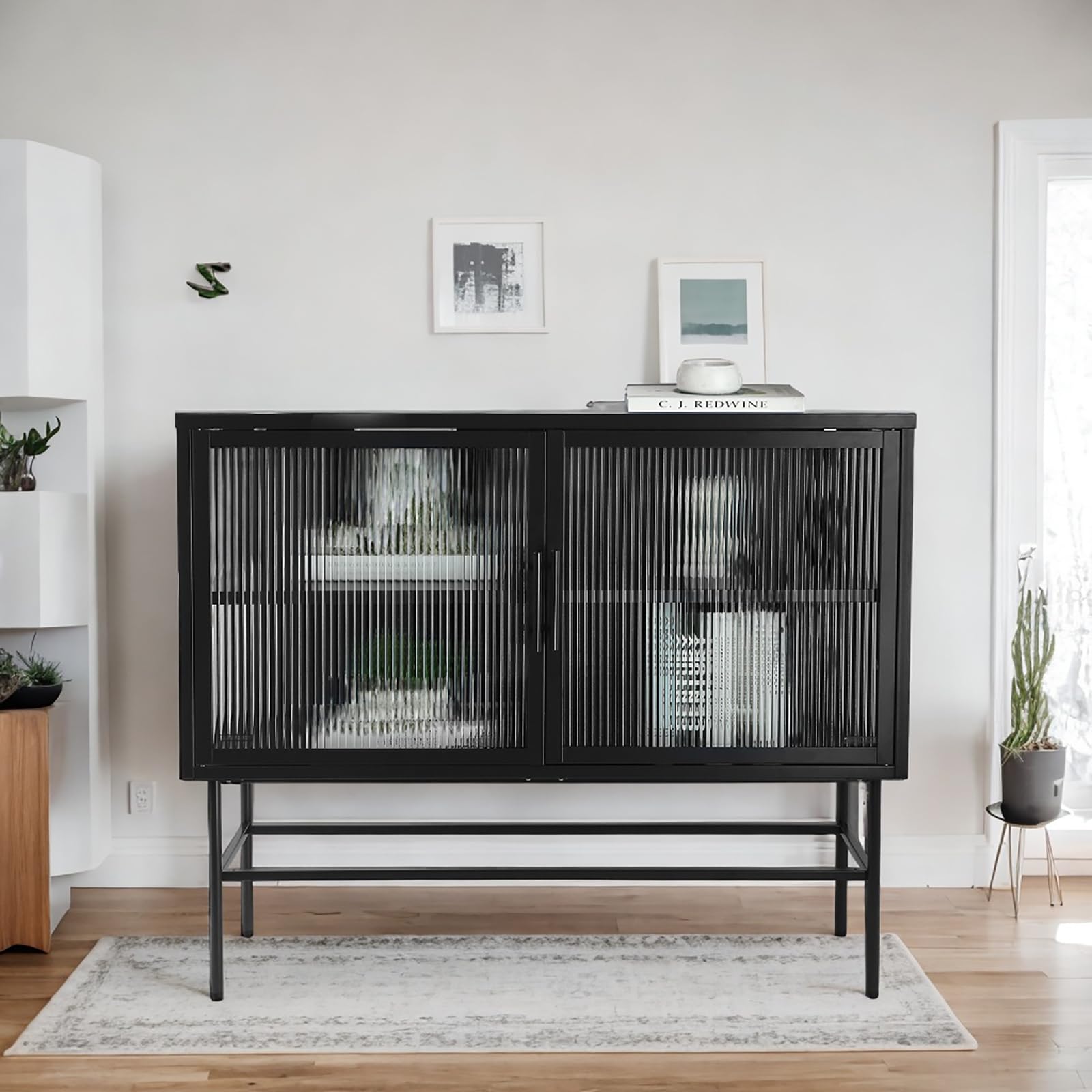 Amazon.com: Cabinet with Glass Doors, Apothecary Cabinet with ...