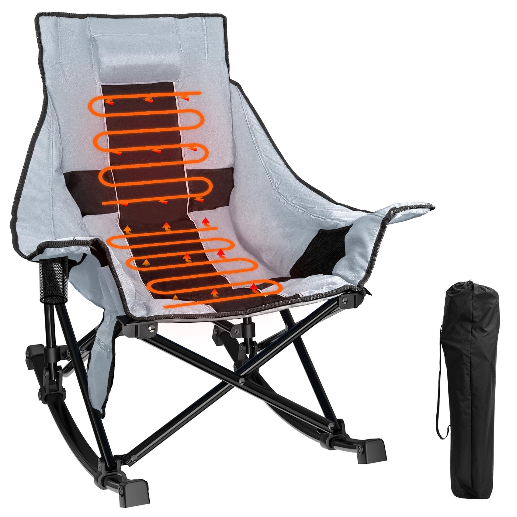 Amazon.com : Slendor Oversized Rocking Camping Chair, XL Heated Camping ...
