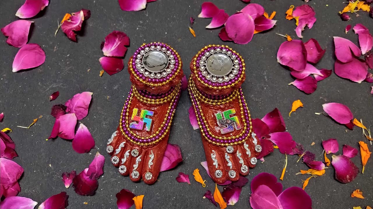 Buy Maa Laxmi ji Charan | Maa Lakshmi Mitti Charan Terracotta Clay ...