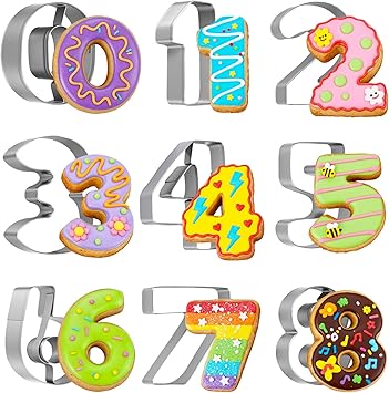 Amazon.com: LIQWEI 9PCS Number Cookie Cutters Set, Birthday Numbers 0-9 ...