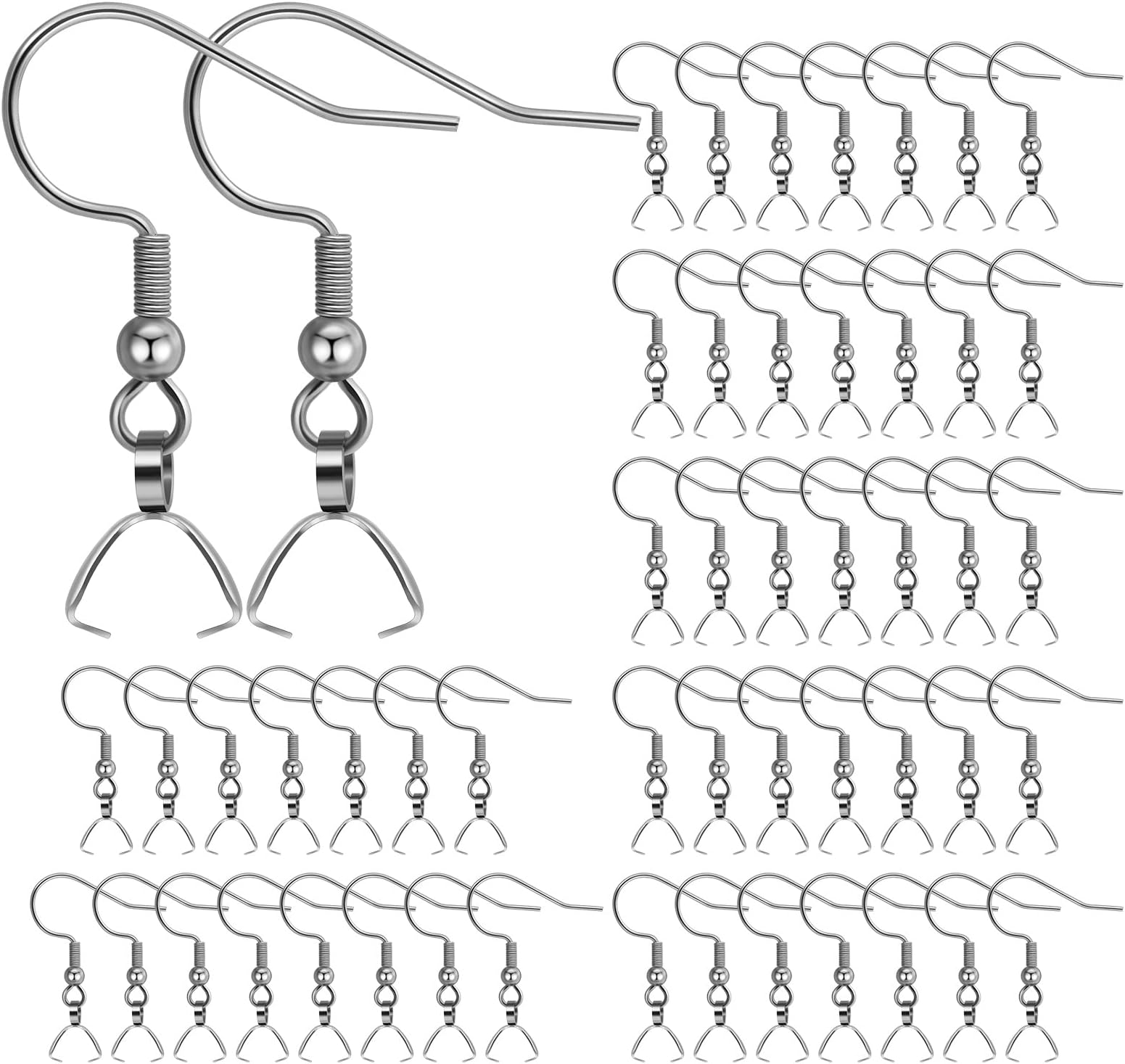 Amazon.com: OIIKI 280PCS Earring Beading Hoops, 4 Sizes Silver Plated ...