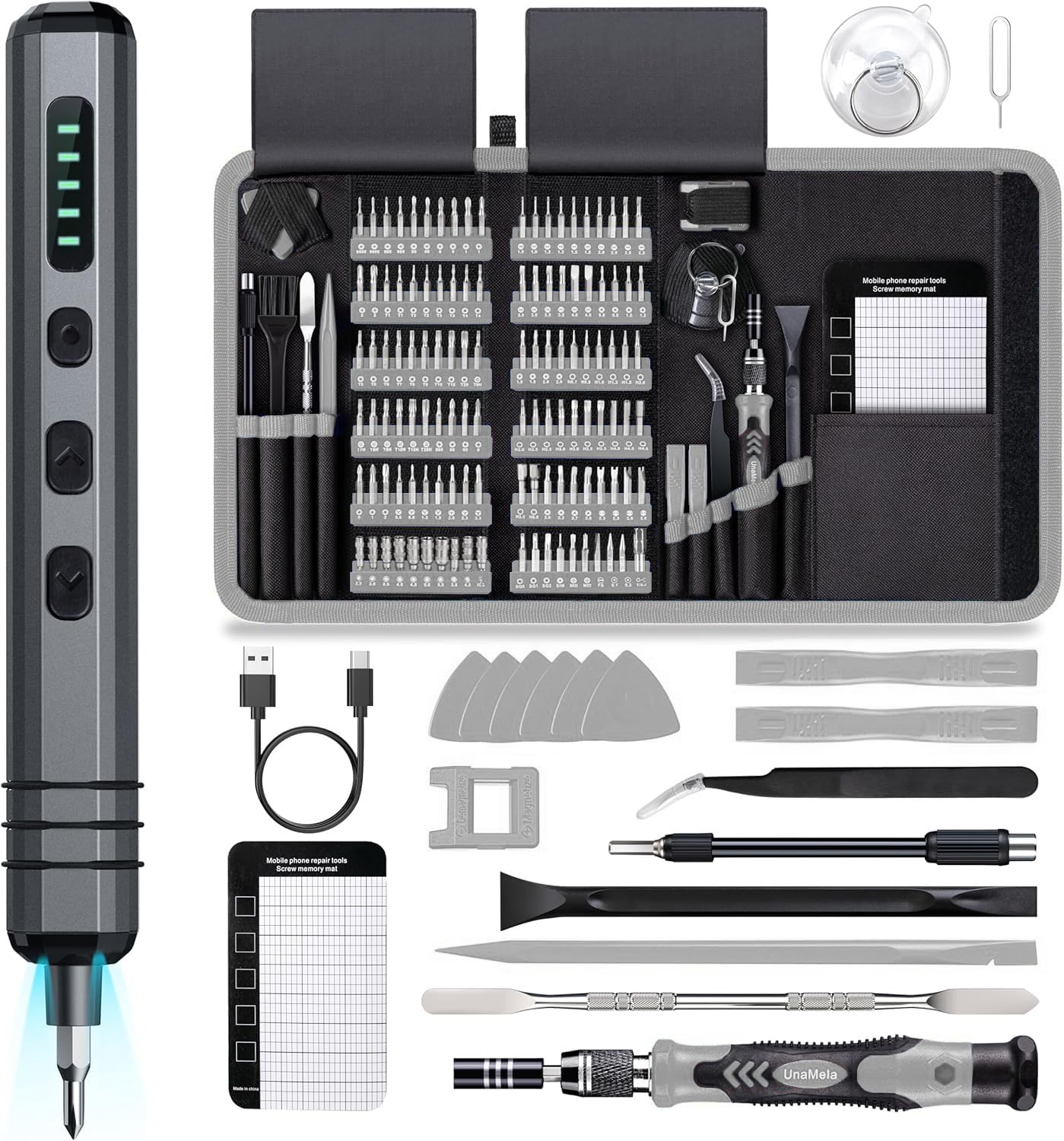 Snapklik.com : Mini Electric Screwdriver Set 140-IN-1: UnaMela Small ...