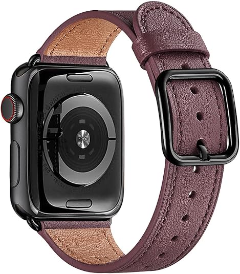 Amazon.com: MNBVCXZ Compatible with Apple Watch BandS (Wine Red/Black ...