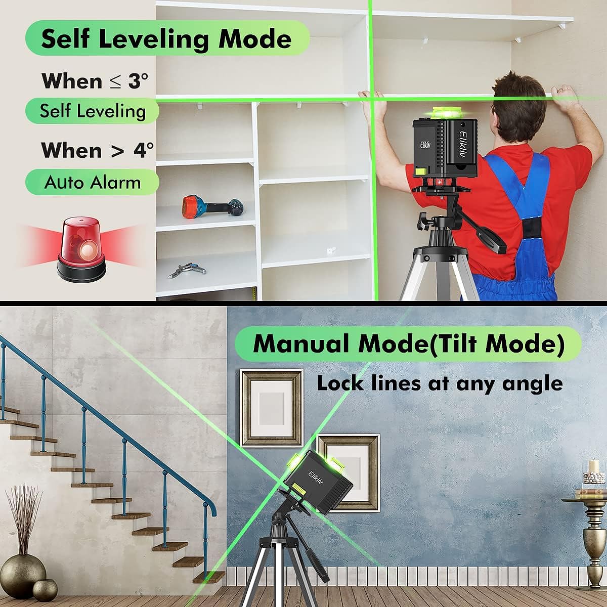 Snapklik.com : Laser Level Self Leveling - Elikliv Outdoor Robust ...