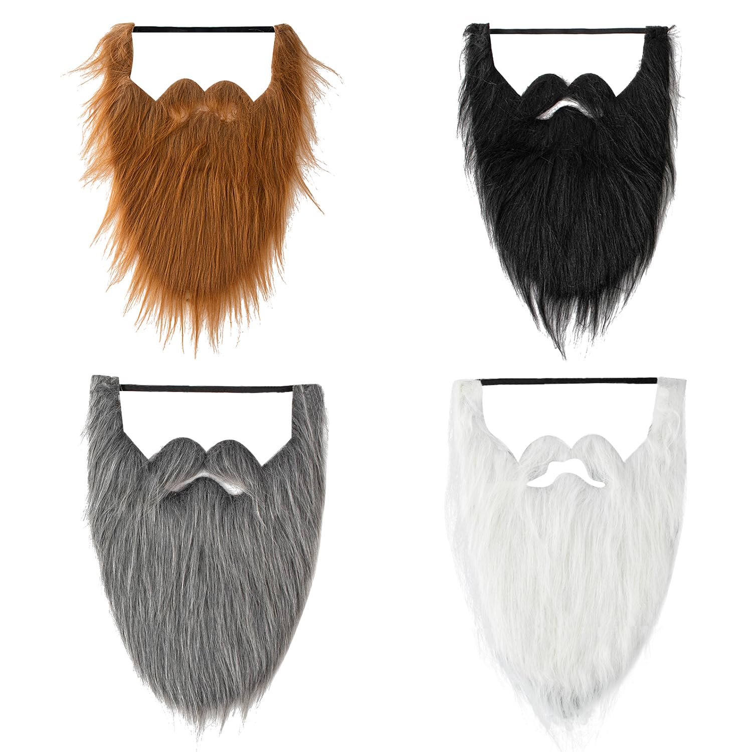 Amazon.com: hhdatc 4 Pieces Fake Beards Wizard Beard, Halloween Party ...