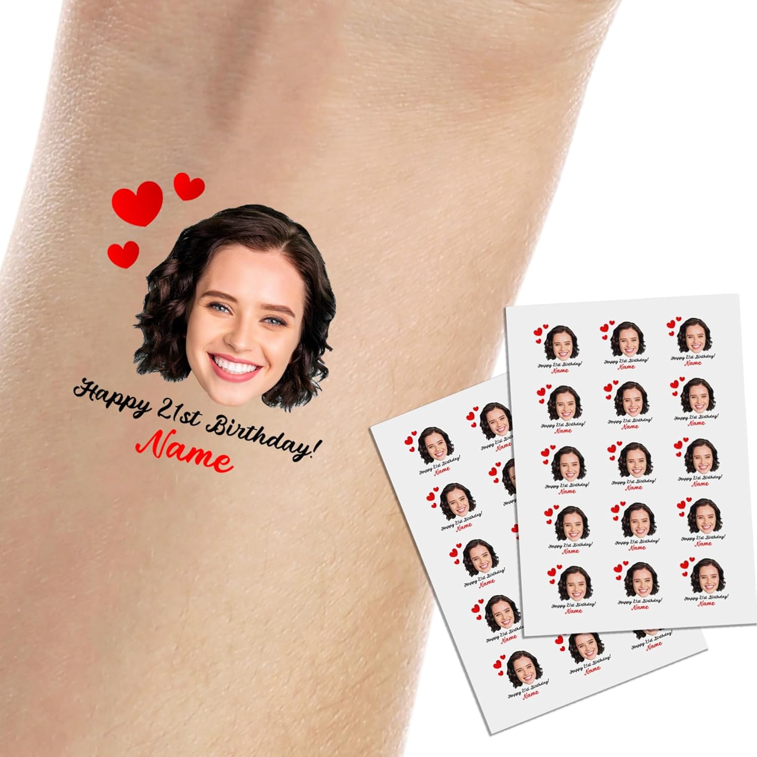 Amazon.com : Custom Temporary Tattoos with Photo Personalized Face ...