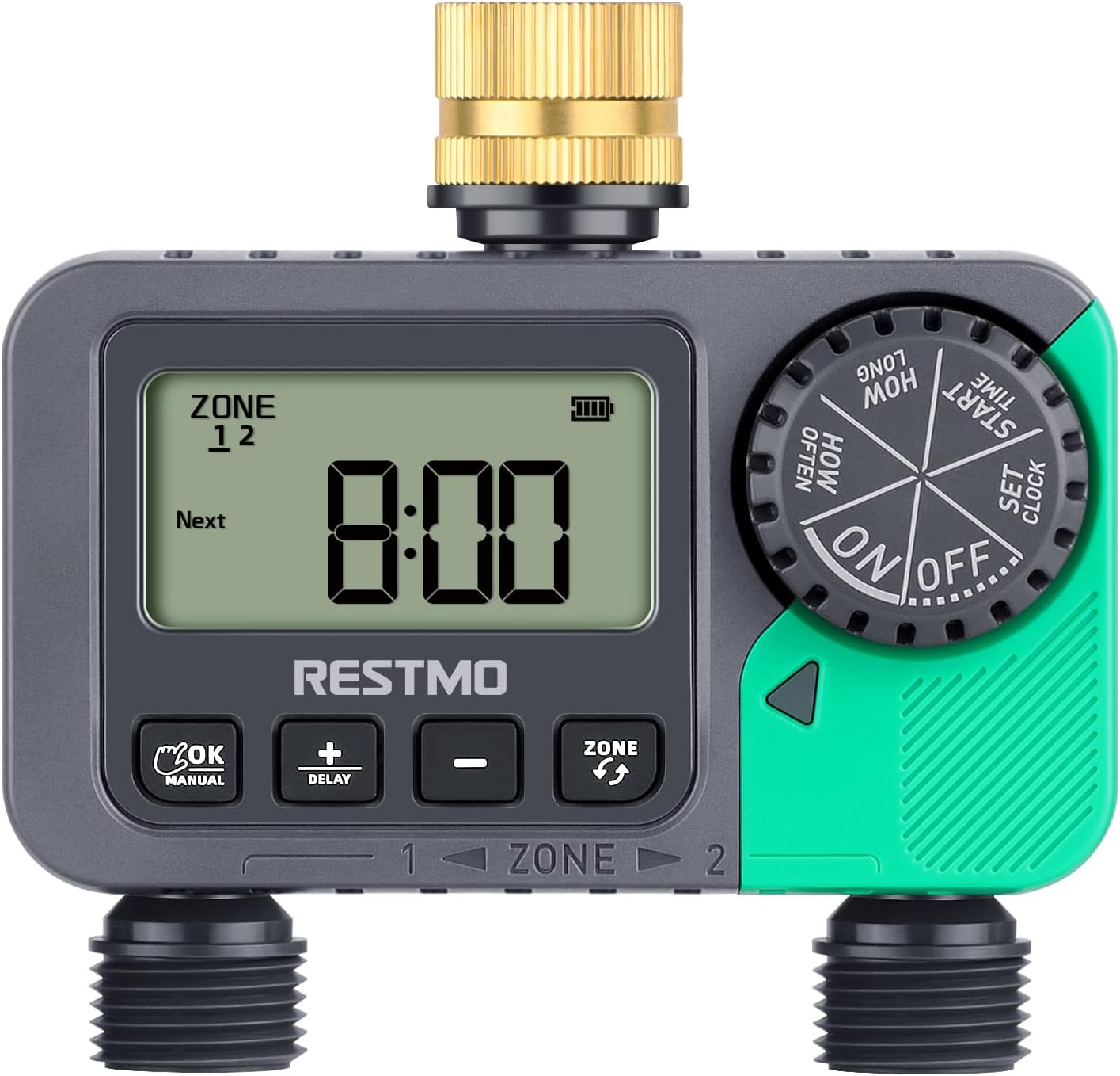 Amazon.com: RESTMO Water Flow Meter, Sprinkler Timer with Brass Inlet ...