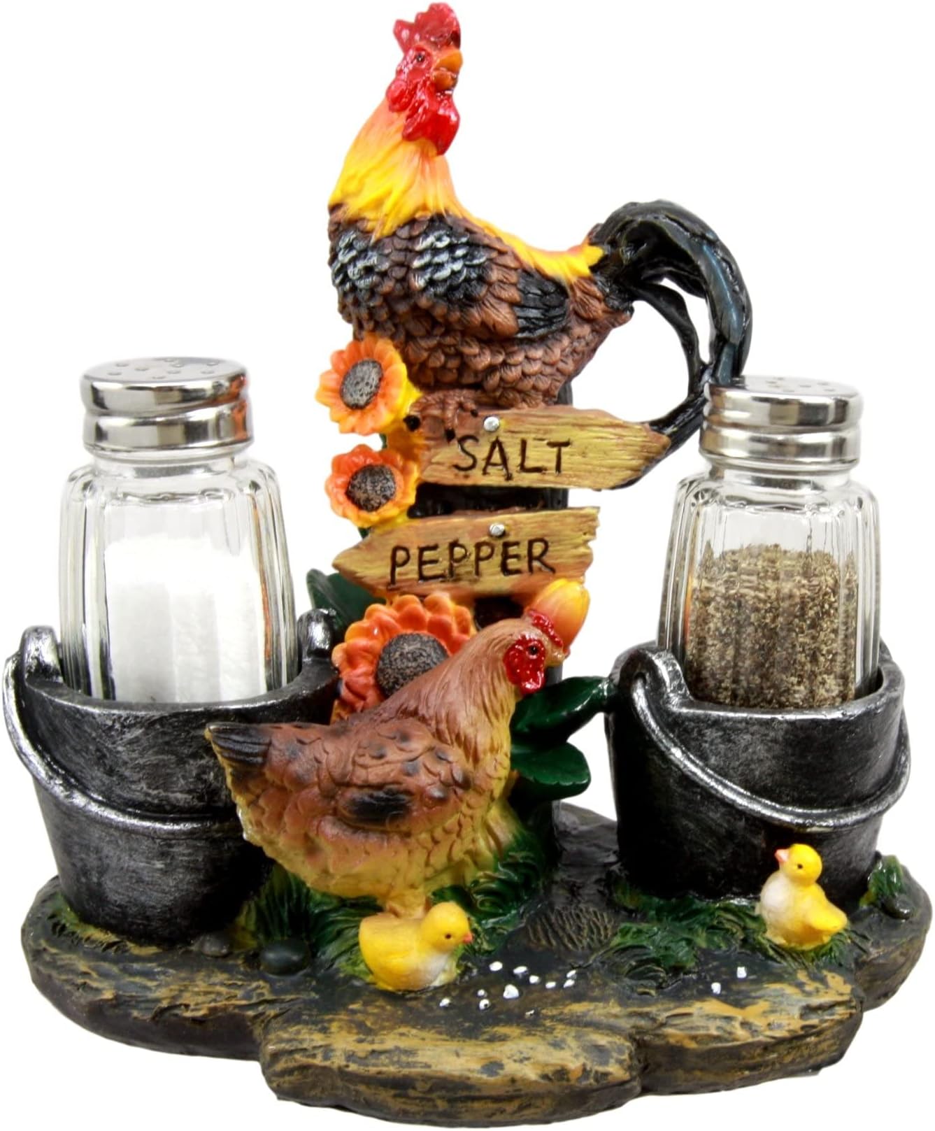 Amazon.com: Decorative Gray Wolf Glass Salt and Pepper Shaker Set with ...