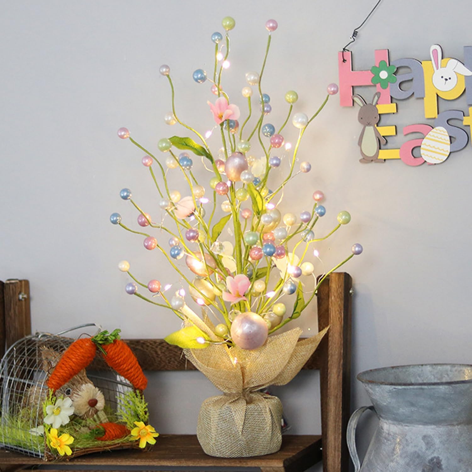 Easter Tree Decoration for Tabletop,Lighted Easter Trees with LED ...