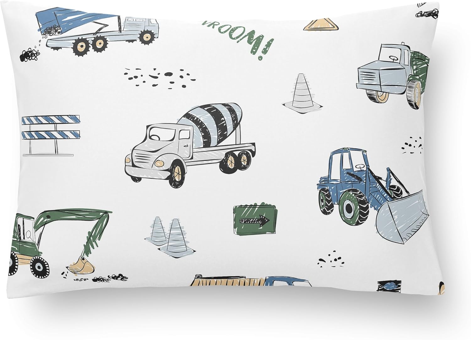 Amazon.com: Sweet Jojo Designs Construction Truck Boy Mini Pillow with Pillowcase Toddler Neck ...