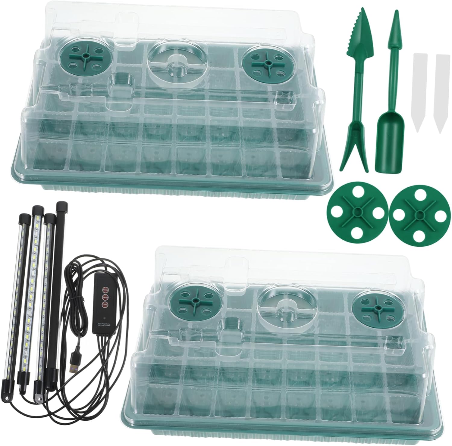 Amazon.com : MOBUTOFU Sturdy PVC Material Kit with Grow Lights 2 Sets ...