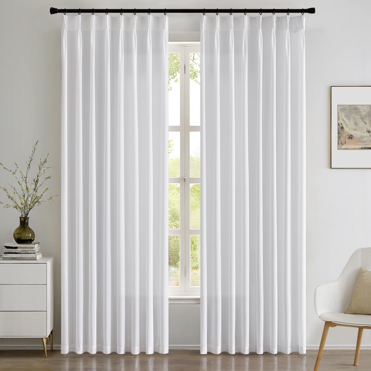 Amazon.com: EMEMA Non-See-Through White Privacy Sheer Curtains 52 X 84 ...