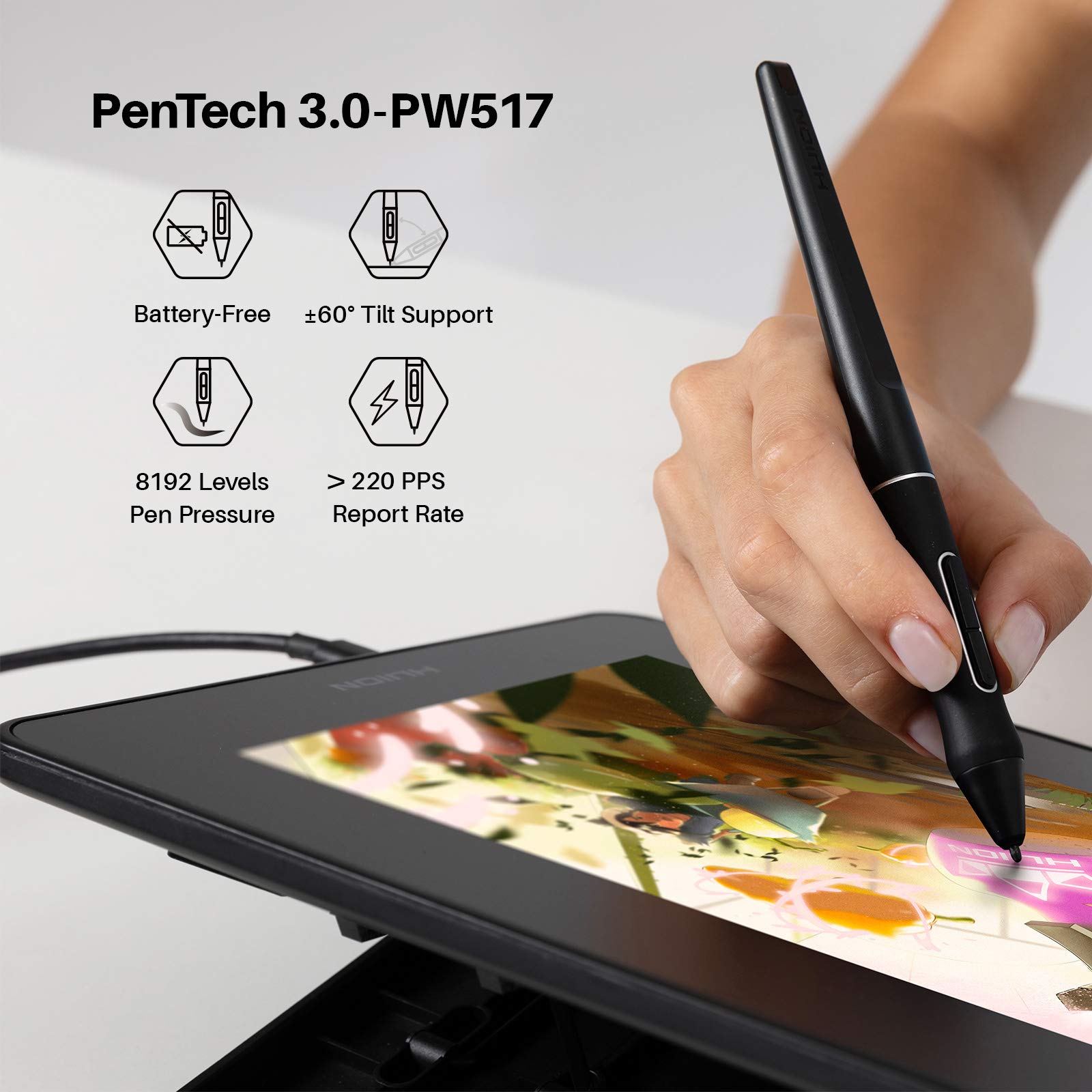 Buy 2021 HUION KAMVAS 12 Drawing Tablets with Screen USB-C to USB-C ...