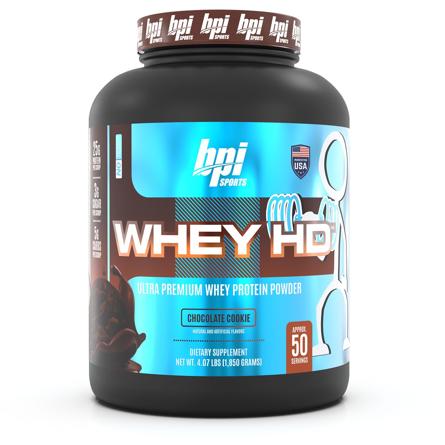 BPI Sports | Whey HD Ultra Premium Protein Powder | 50 ser (Galleta con ...