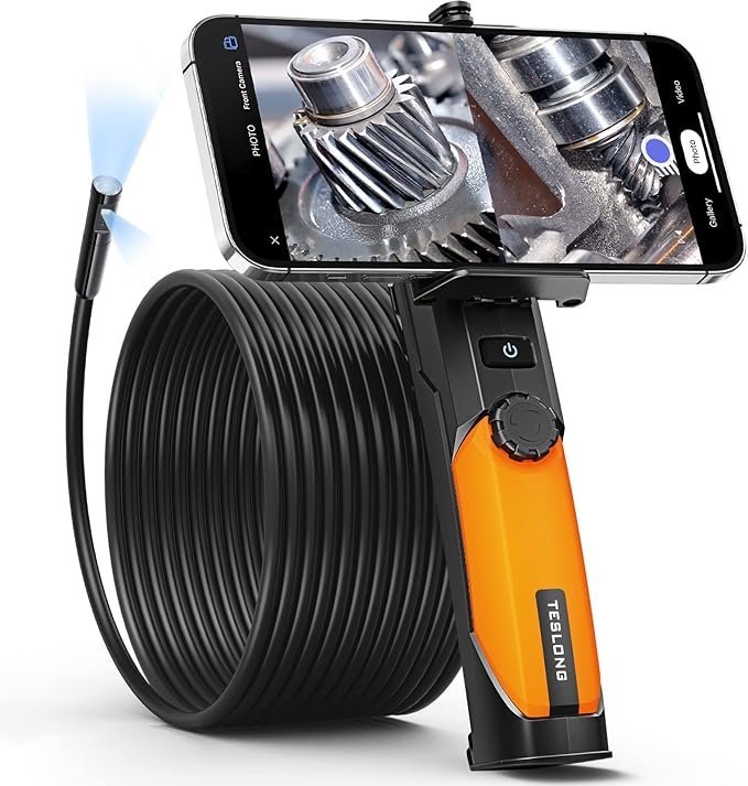 Teslong Dual Lens Wireless Endoscope, WiFi Inspection Camera with 7 LED ...