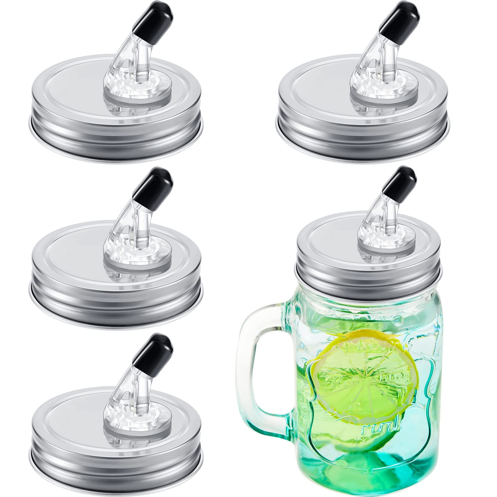 Amazon.com: 4 Pack Mason Jar Pour Spouts with Flap regular mouth size ...