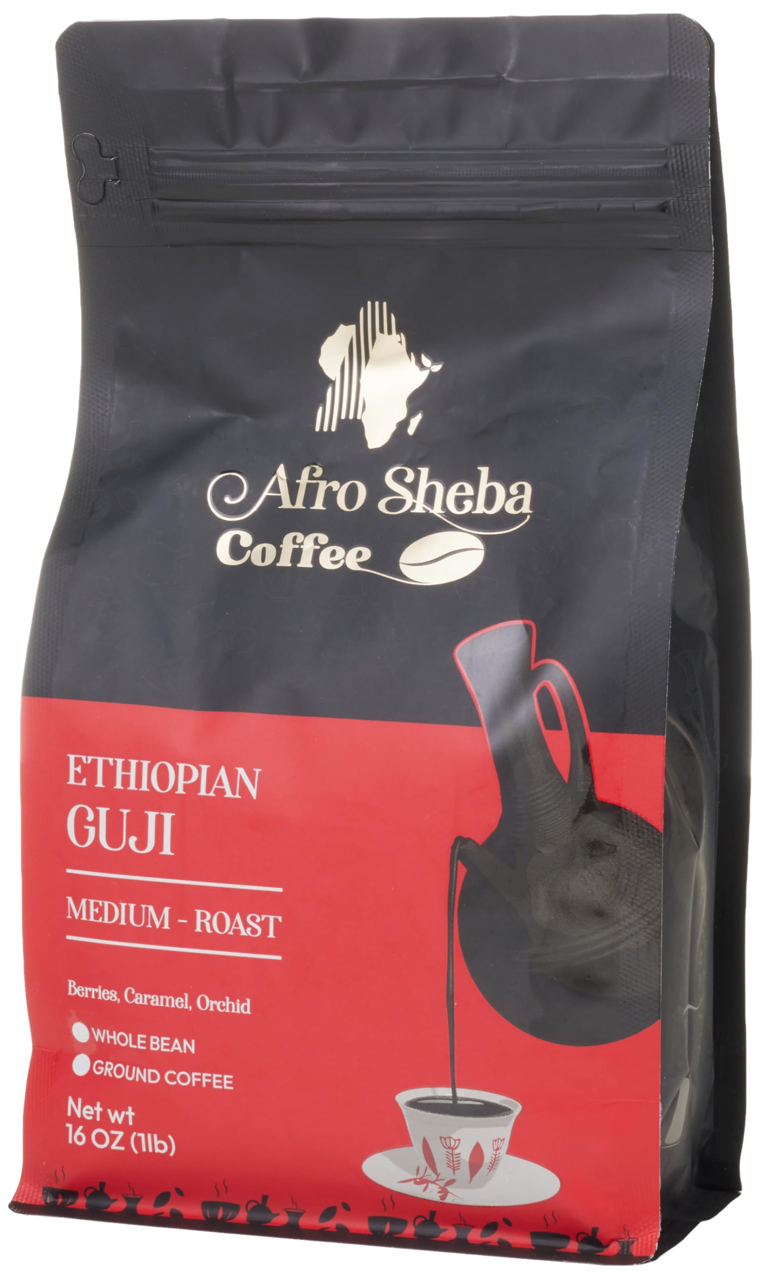 Amazon.com : Afro Sheba Coffee - Whole Bean Medium Roast Coffee - Full ...