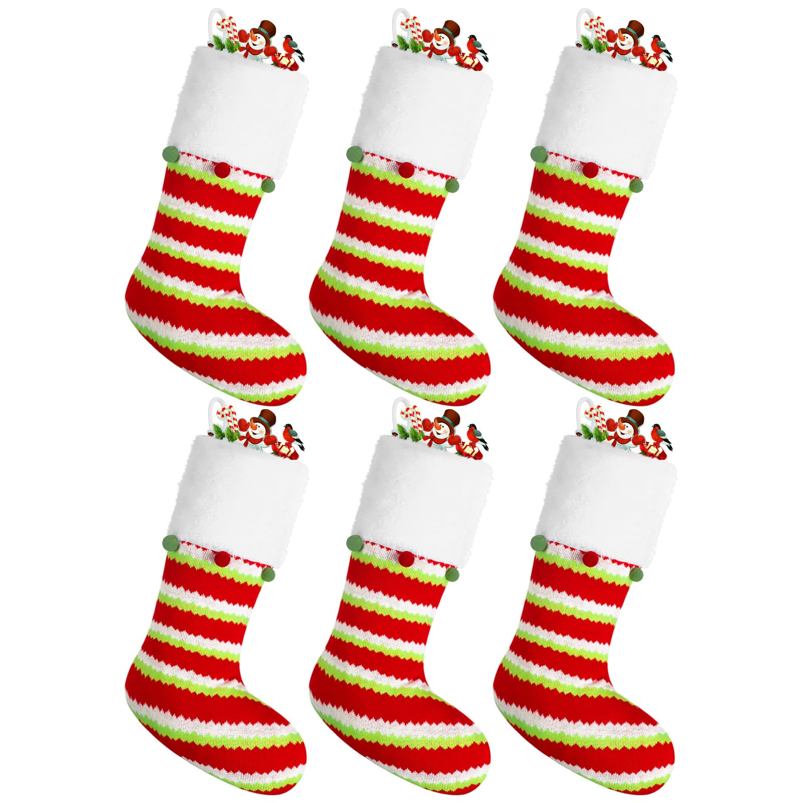 Amazon.com: Geyoga 6 Pack Large Lime Green Christmas Stockings 18 ...