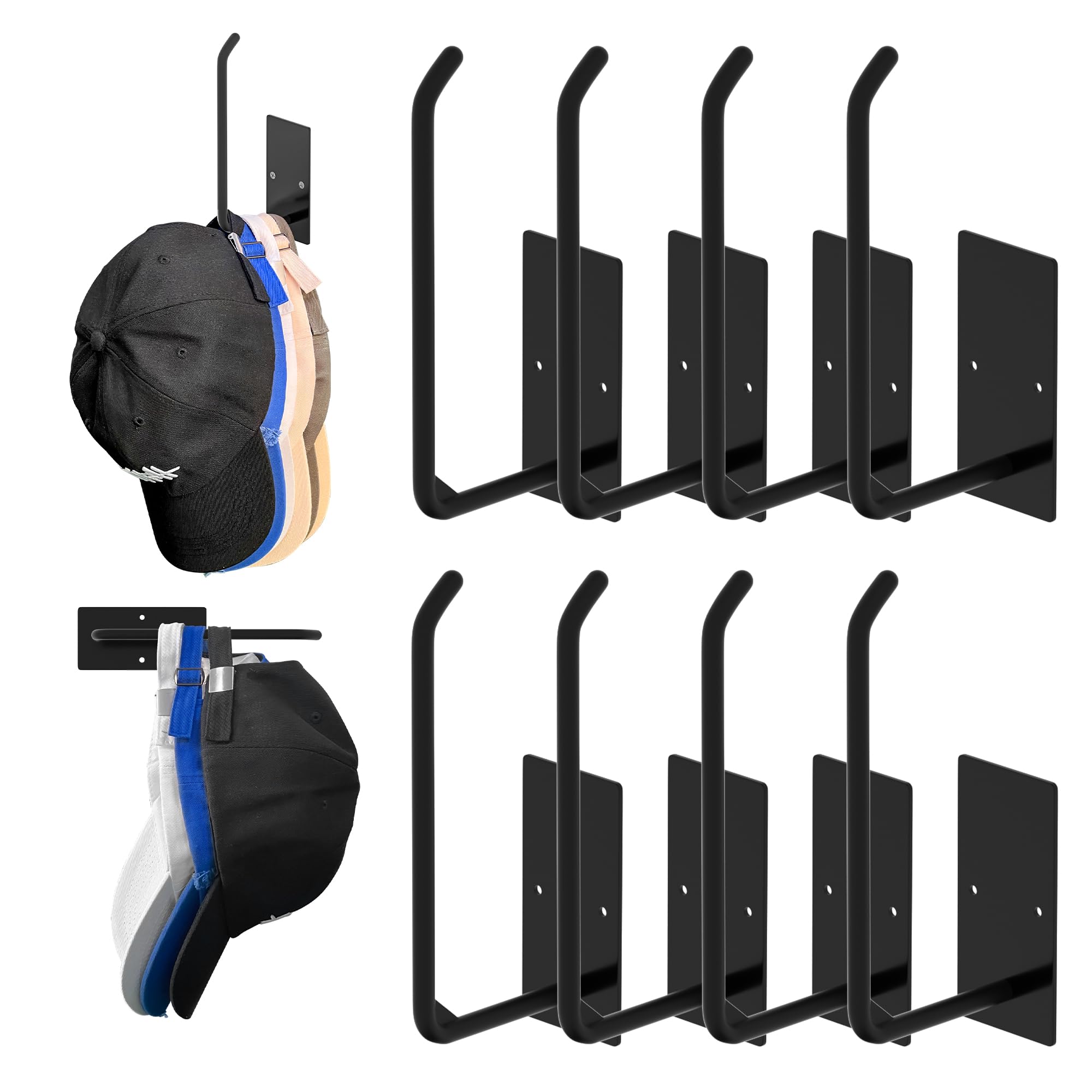 Amazon.com: ADDUDU 8-Pack Baseball Cap Rack, Baseball Cap Hooks ...