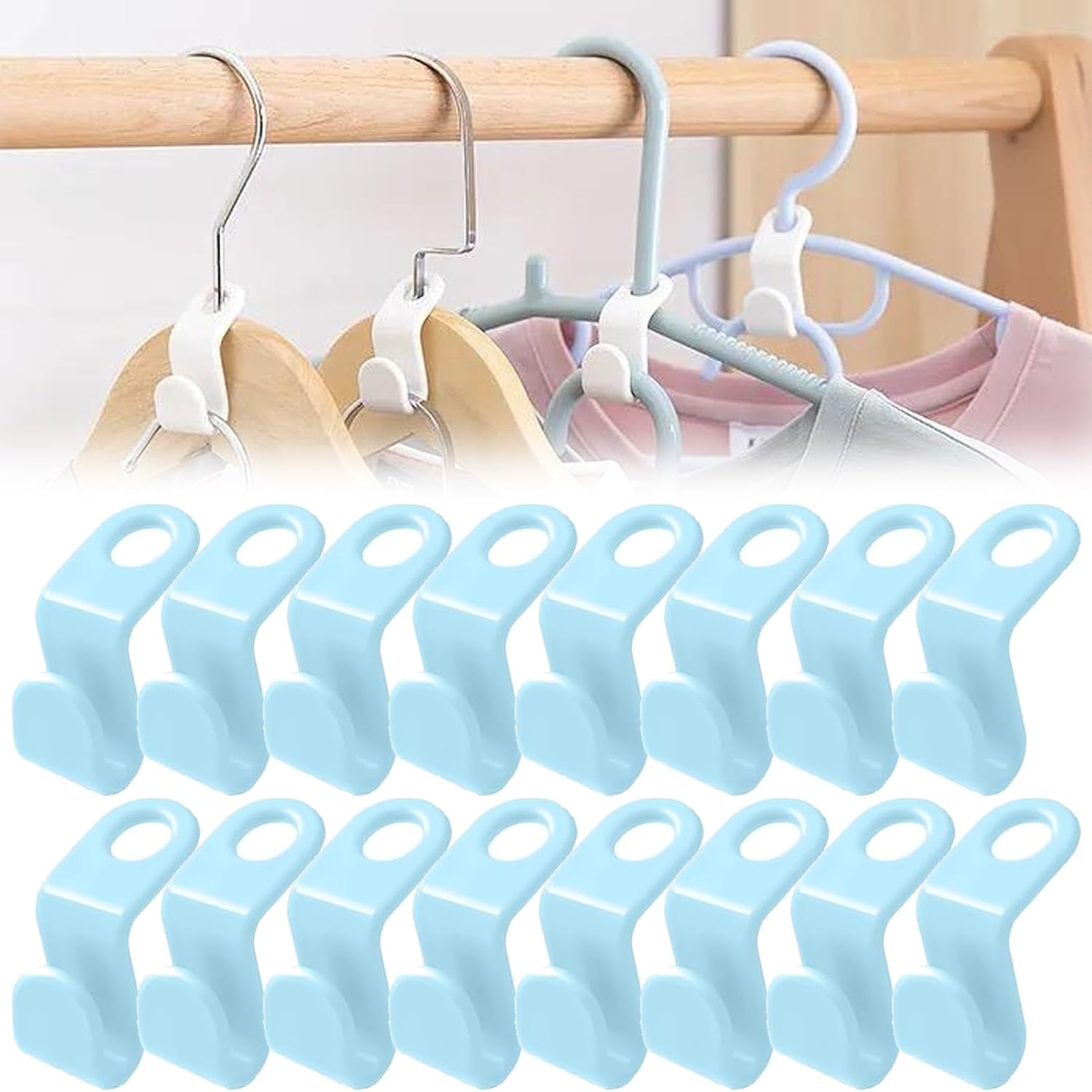 Amazon.com: Spaloo 50 PCS Hanger Connector Hooks, Space Saving Hangers ...
