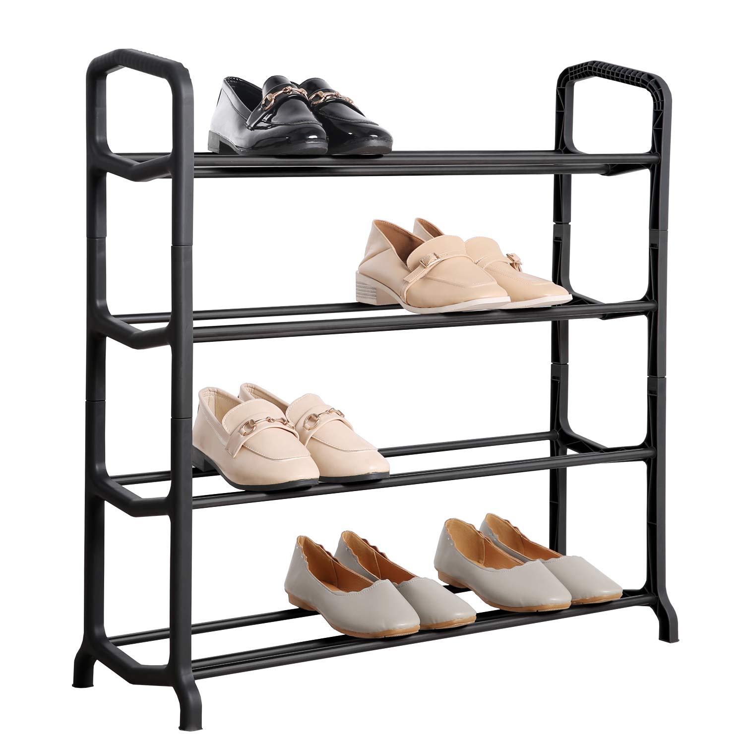 Knight 4 Tier Matt Black Shoe Rack For Living Room Hallway And knight-4-tier-matt-black-shoe-rack-for-living-room-hallway-and