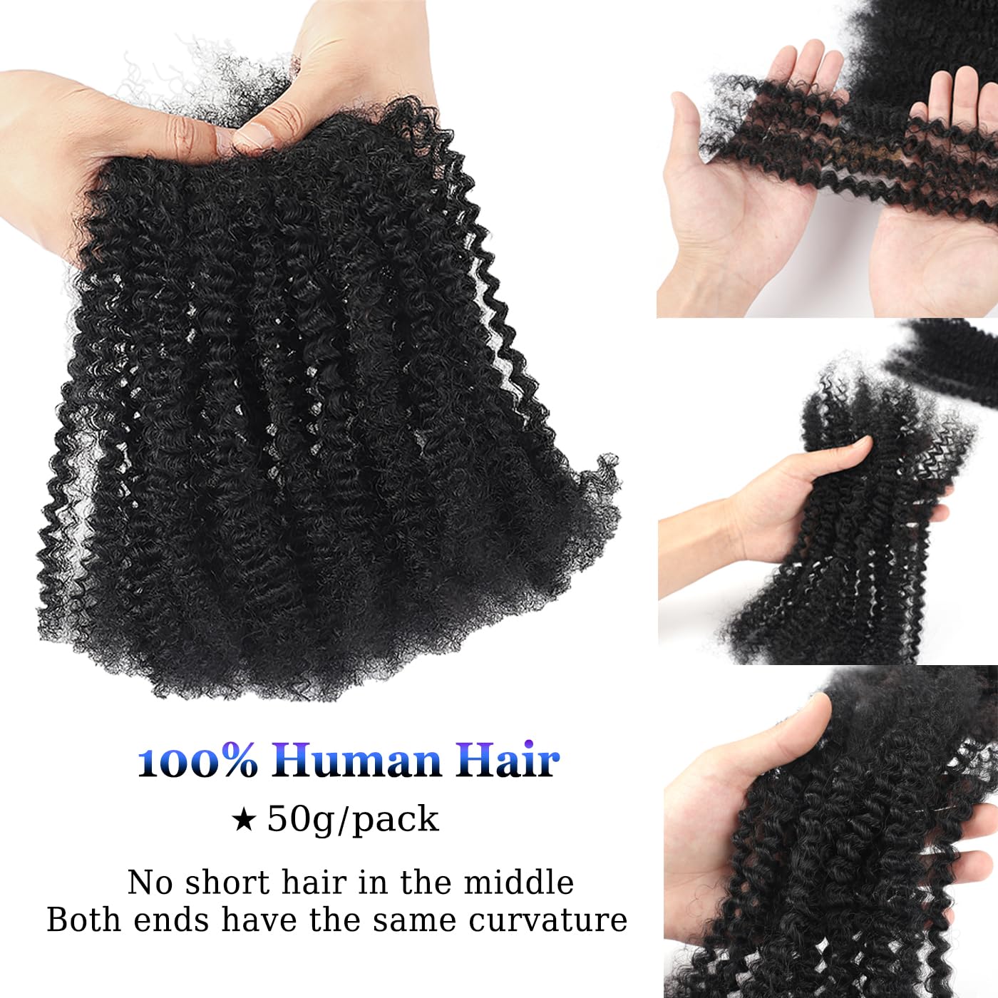 Snapklik.com : Afro Kinky Curly Human Hair Bulk For Permanent Micro ...