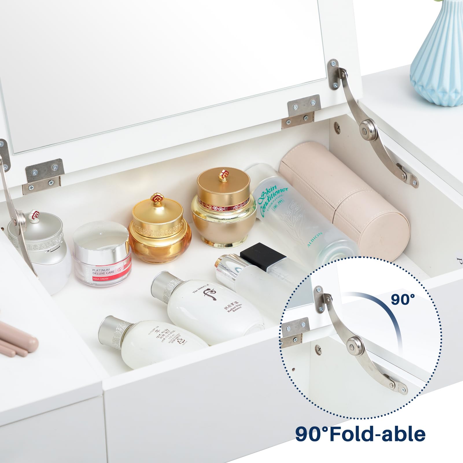 ALIMORDEN Floating Shelf with Mirror and Drawer,Floating Drawer for ...